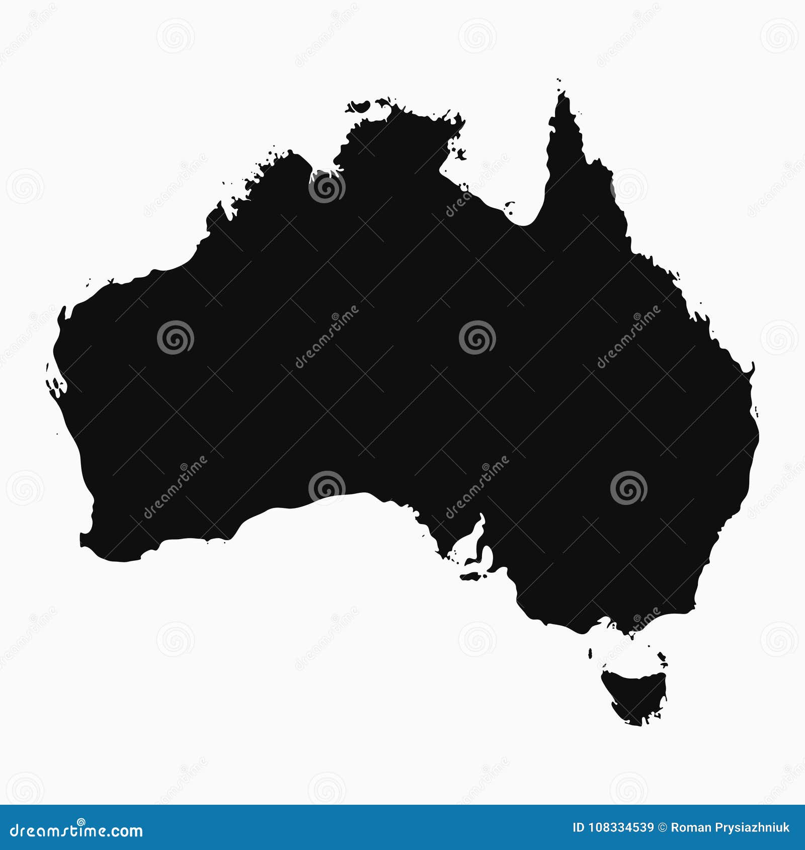 Australia Map - Black Monochrome Shape. Vector. Stock Vector ...