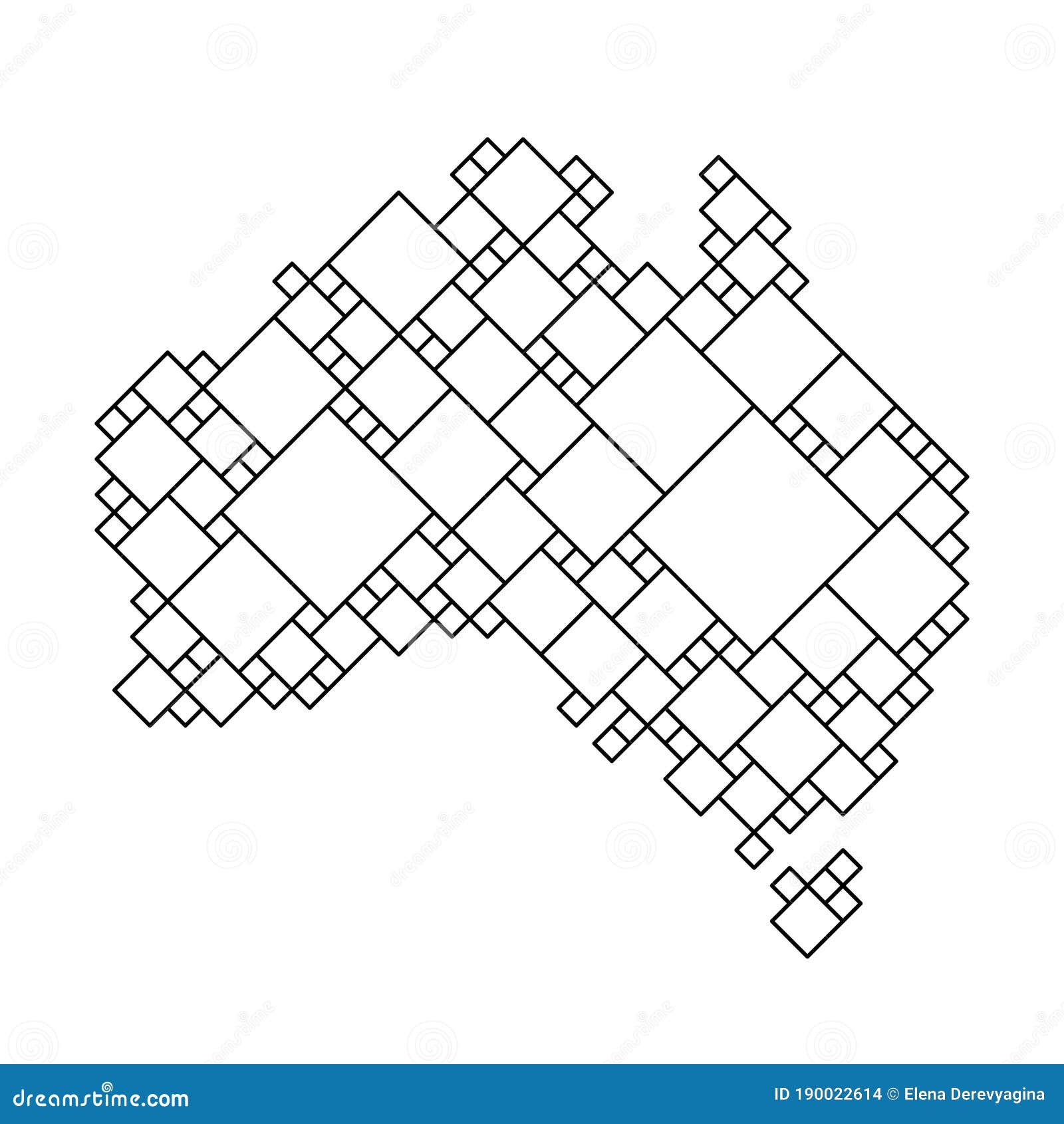 Australia Map from Black Pattern from a Grid of Squares of Different ...