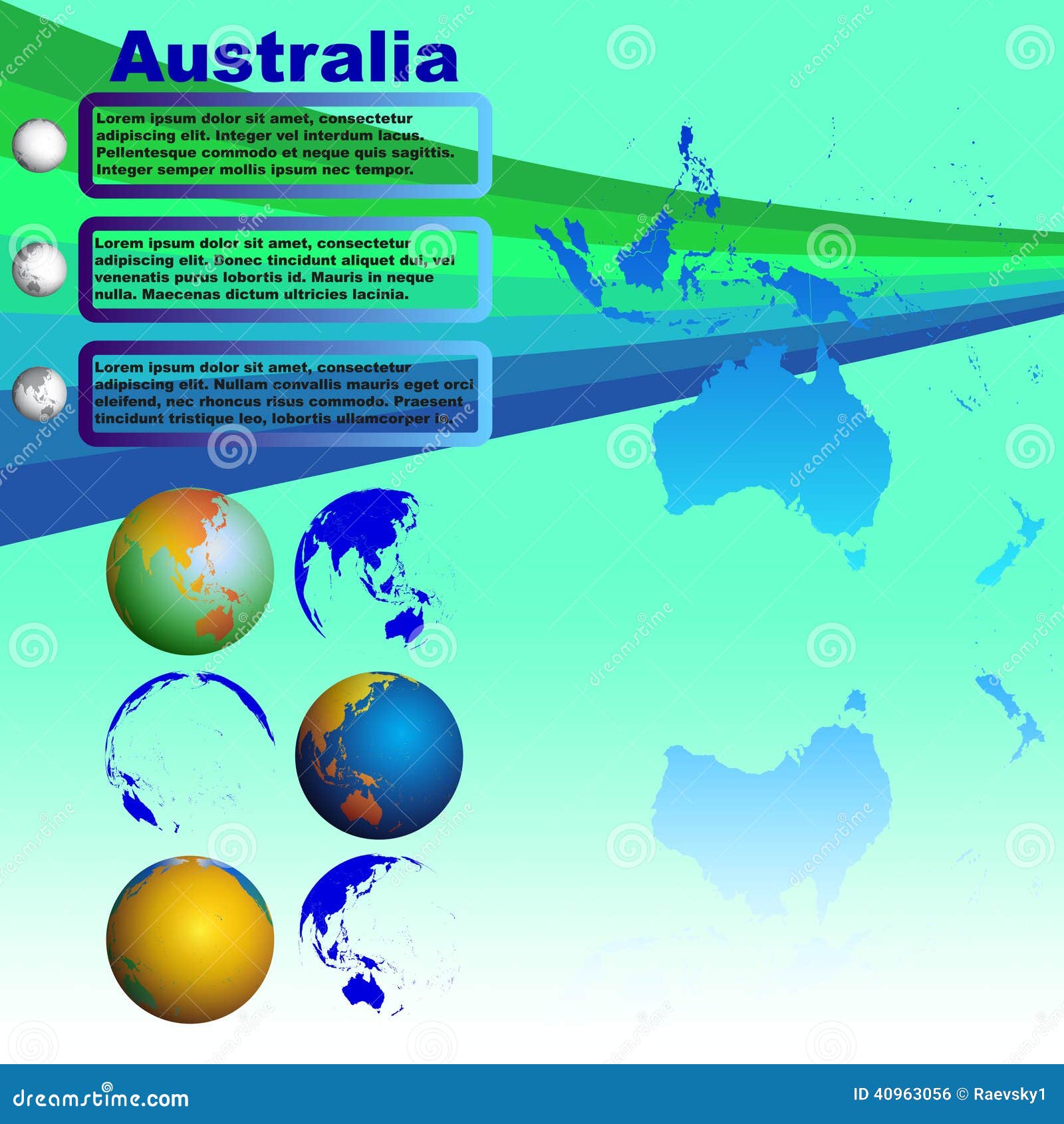 Australia Map on Blue Background Vector Stock Vector - Illustration of ...