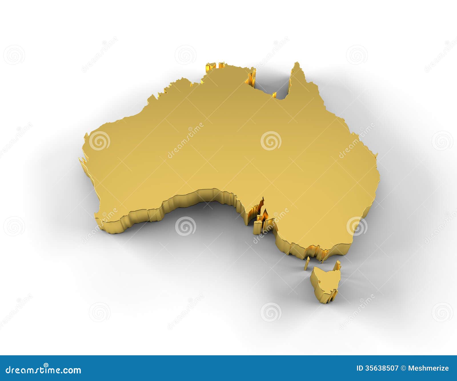 Australia Map 3D Gold With Clipping Path Royalty Free Stock Photography ...