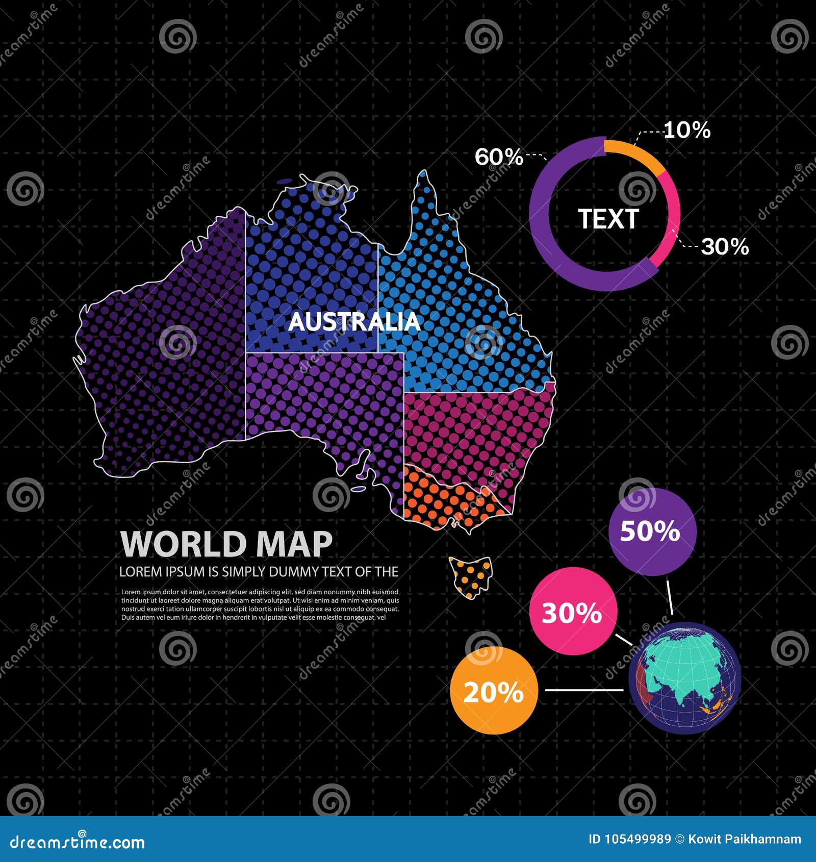 Australia Map Design Vector Illustration Stock Vector - Illustration of ...
