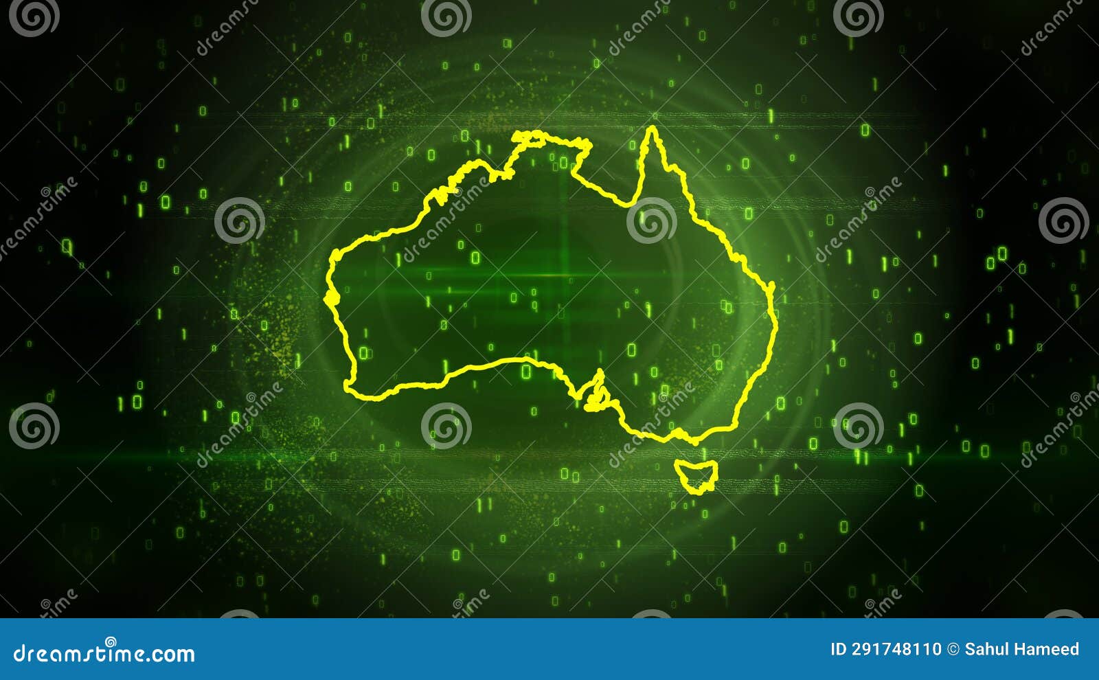 Australia Map on Digital Background Stock Illustration - Illustration ...