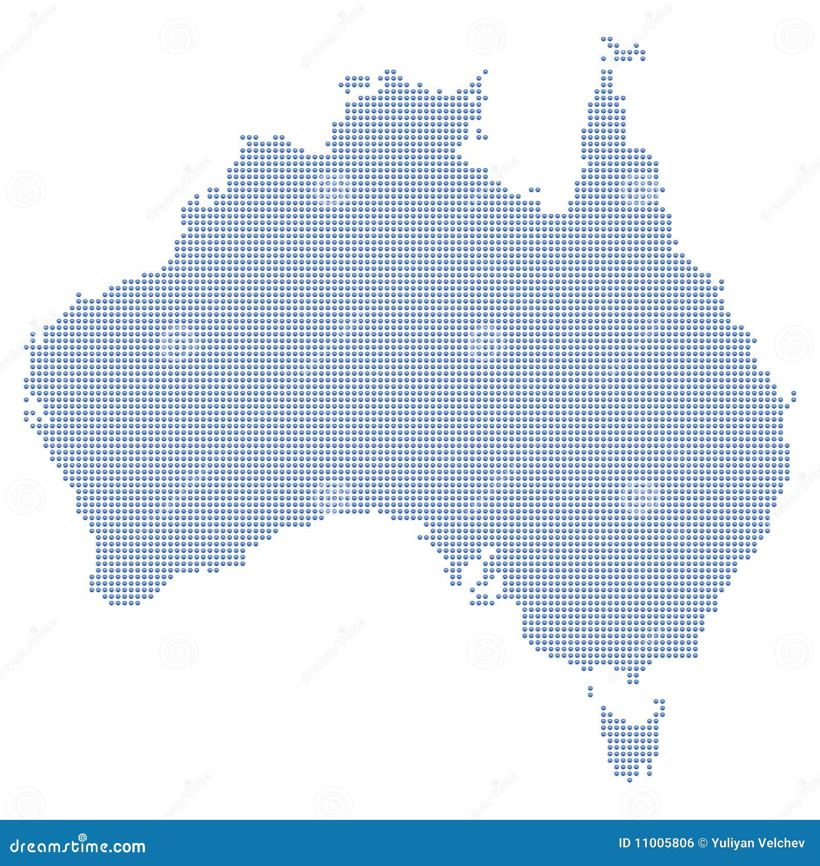 Australia map dots stock vector. Illustration of isolated - 11005806