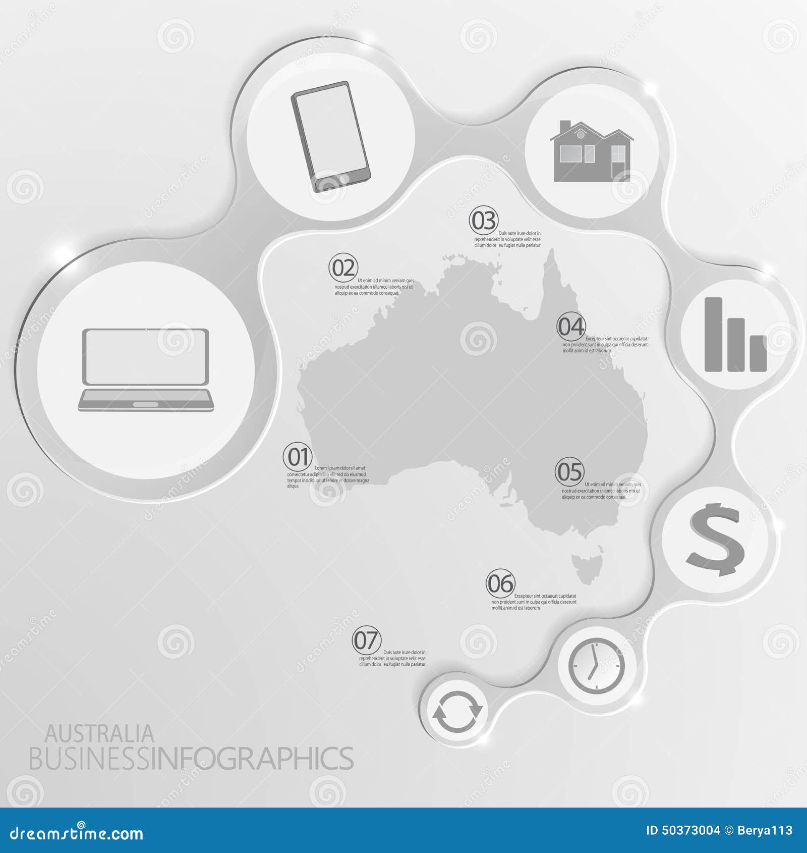 Australia Map and Elements Infographic. Vector Illustration Stock ...