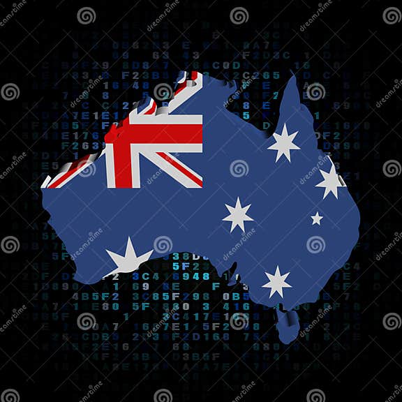 Australia Map Flag on Hex Code Illustration Stock Illustration ...