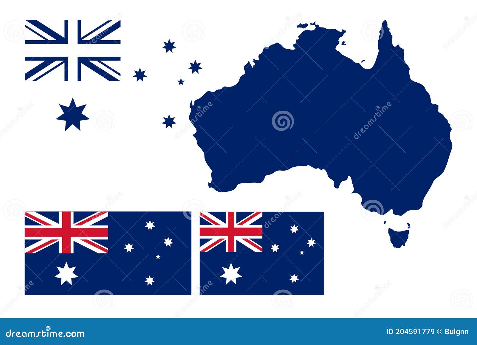 Australia Map and Flag. Simple Icon Set. Flat Style Element for Graphic ...