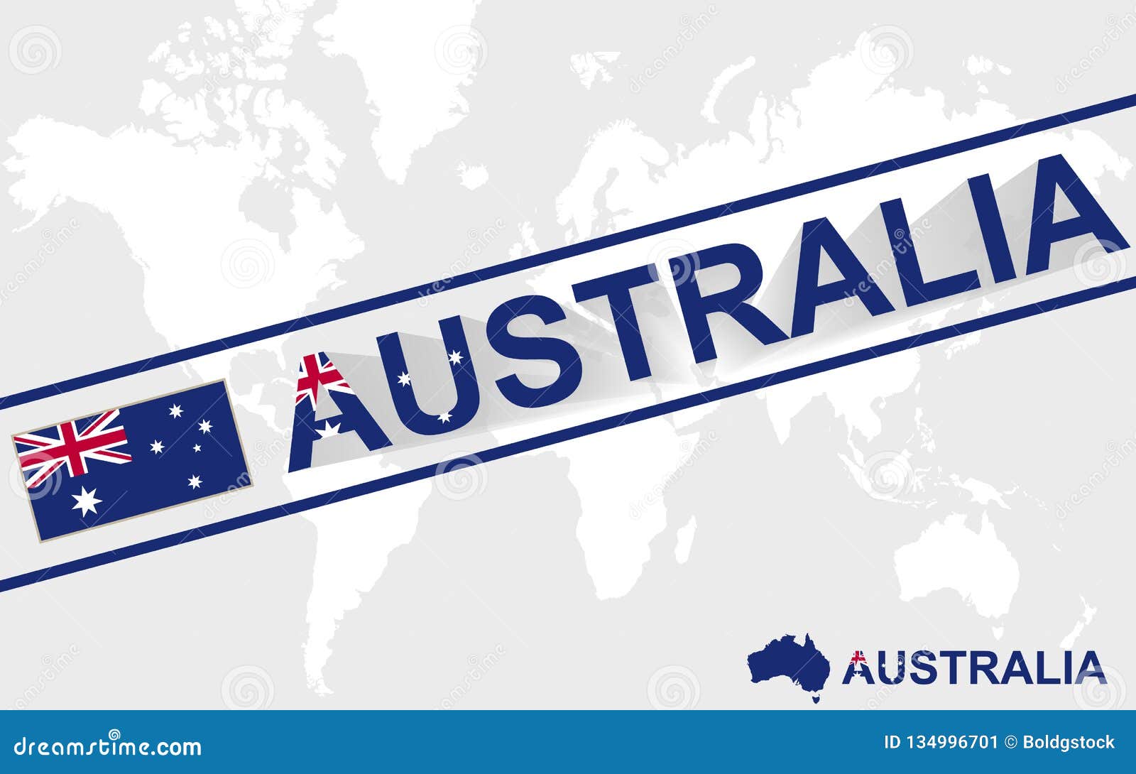 Australia Map Flag and Text Illustration Stock Vector - Illustration of ...