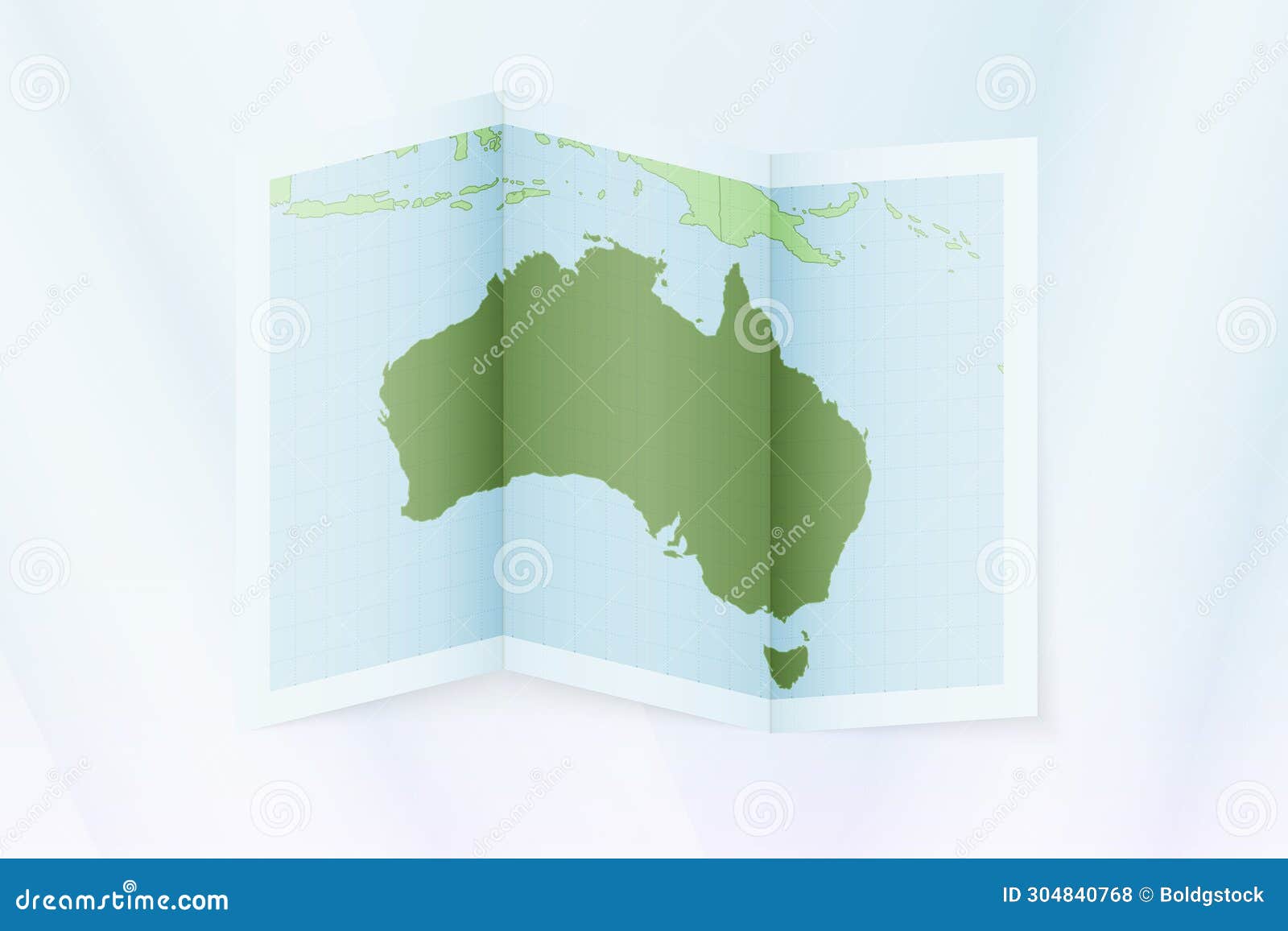 Australia Map, Folded Paper with Australia Map Stock Vector ...
