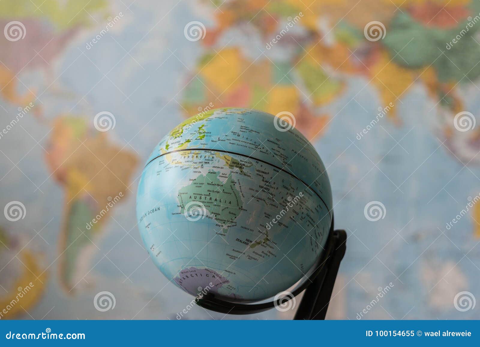 Australia map on a globe stock image. Image of land - 100154655
