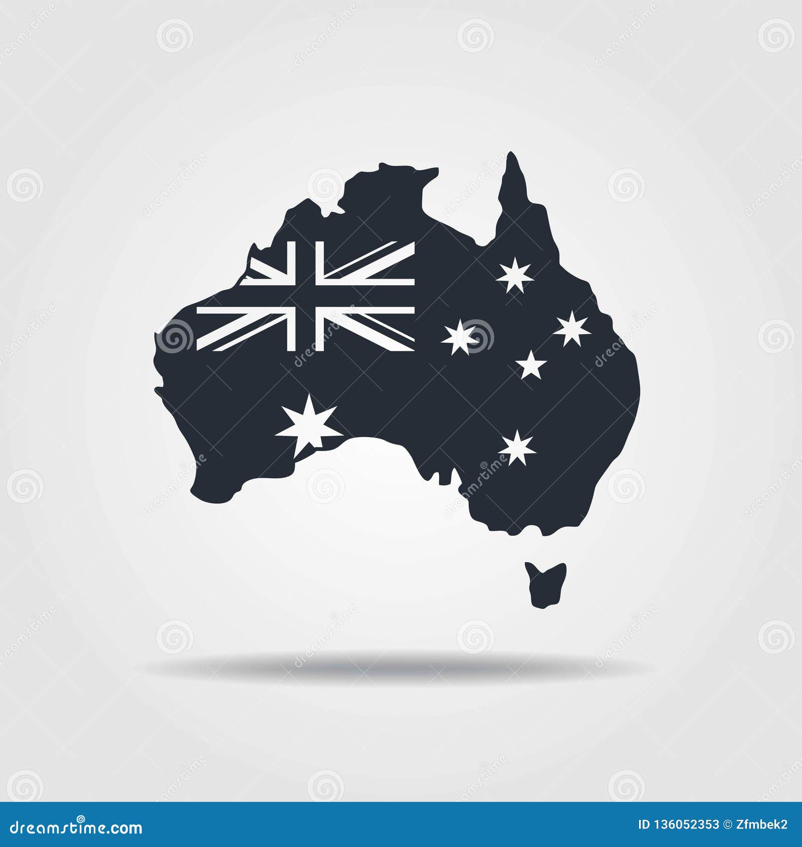 Australia Map Icon with the Flag. Vector Illustration Stock Vector ...