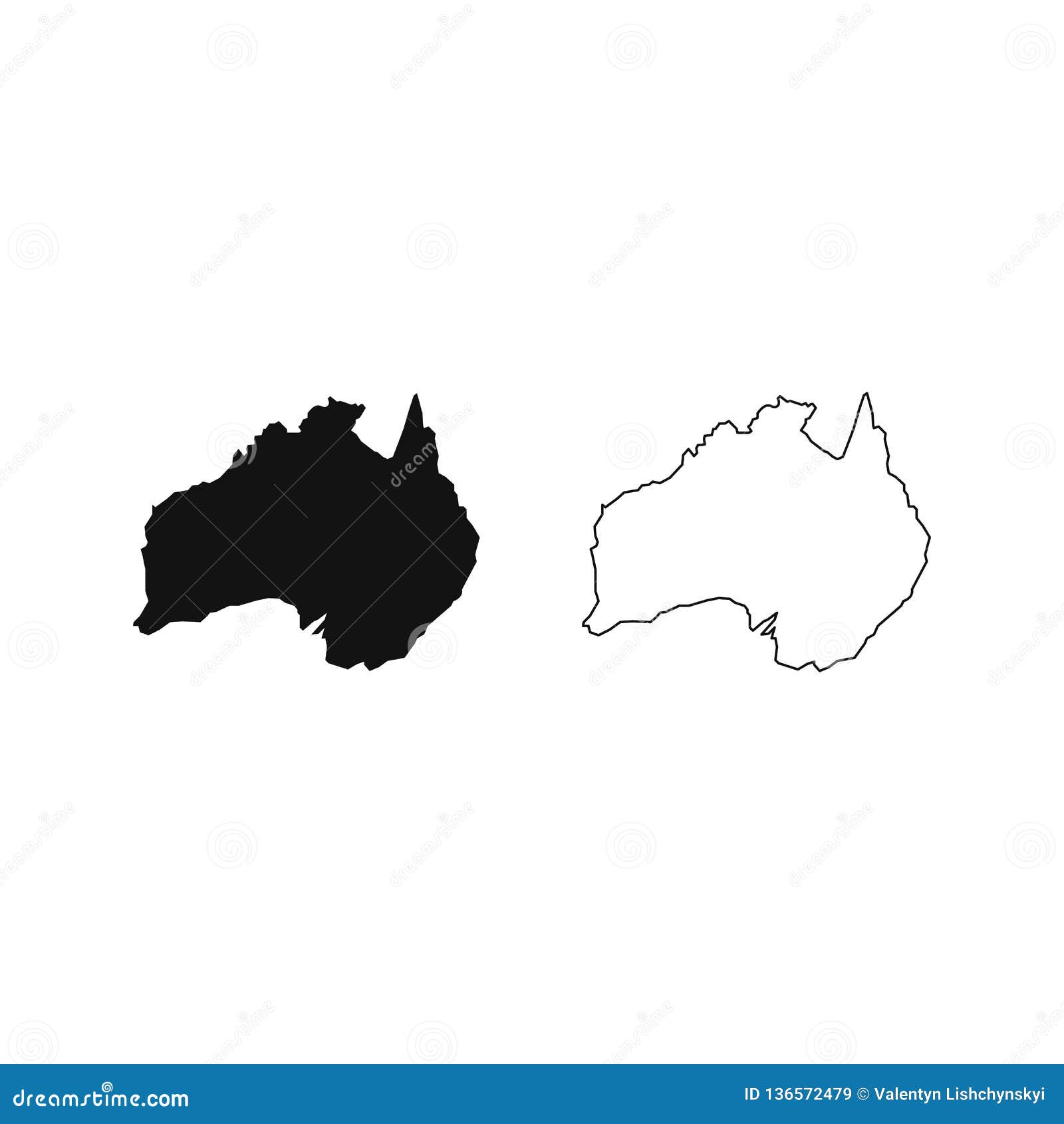 Australia Map Icon. Flat Simple Black Design Stock Illustration ...