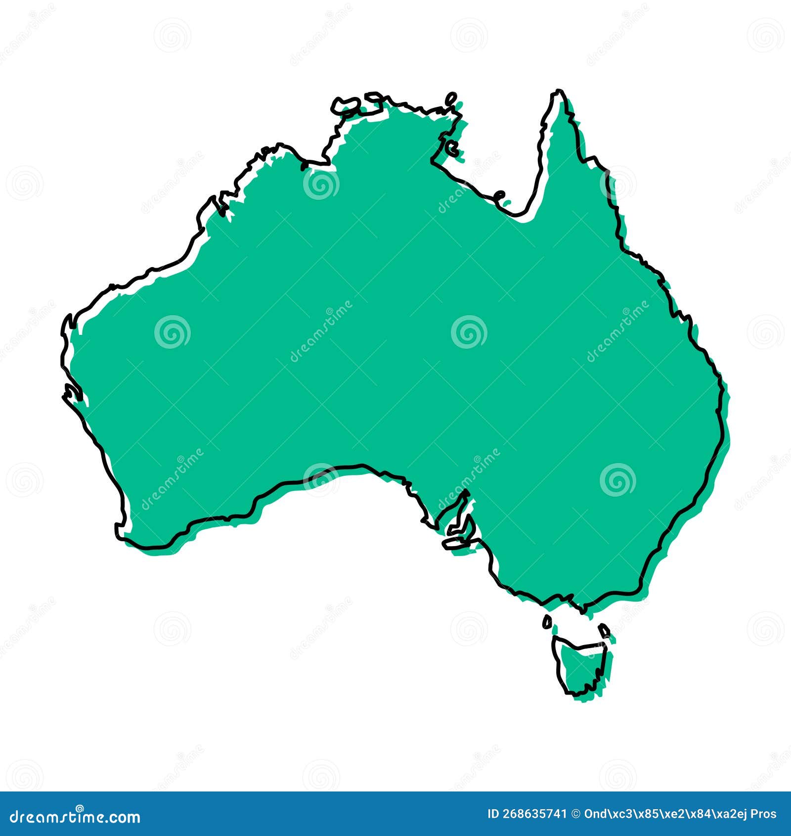 Australia Map Icon, Geography Blank Concept, Isolated Graphic ...
