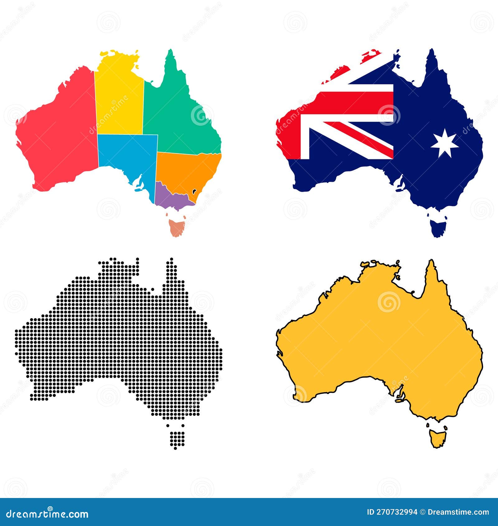 Australia Map Icon, Geography Blank Concept, Isolated Graphic ...