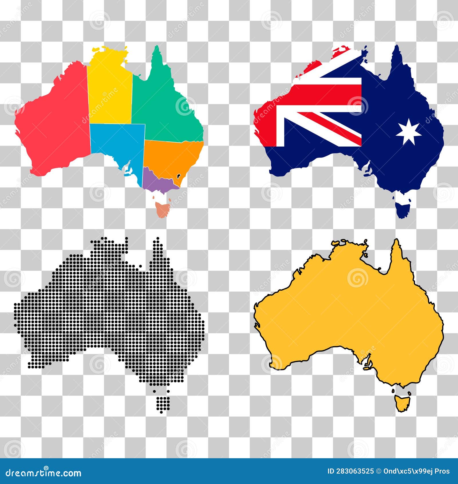 Australia Map Icon, Geography Blank Concept, Isolated Graphic ...