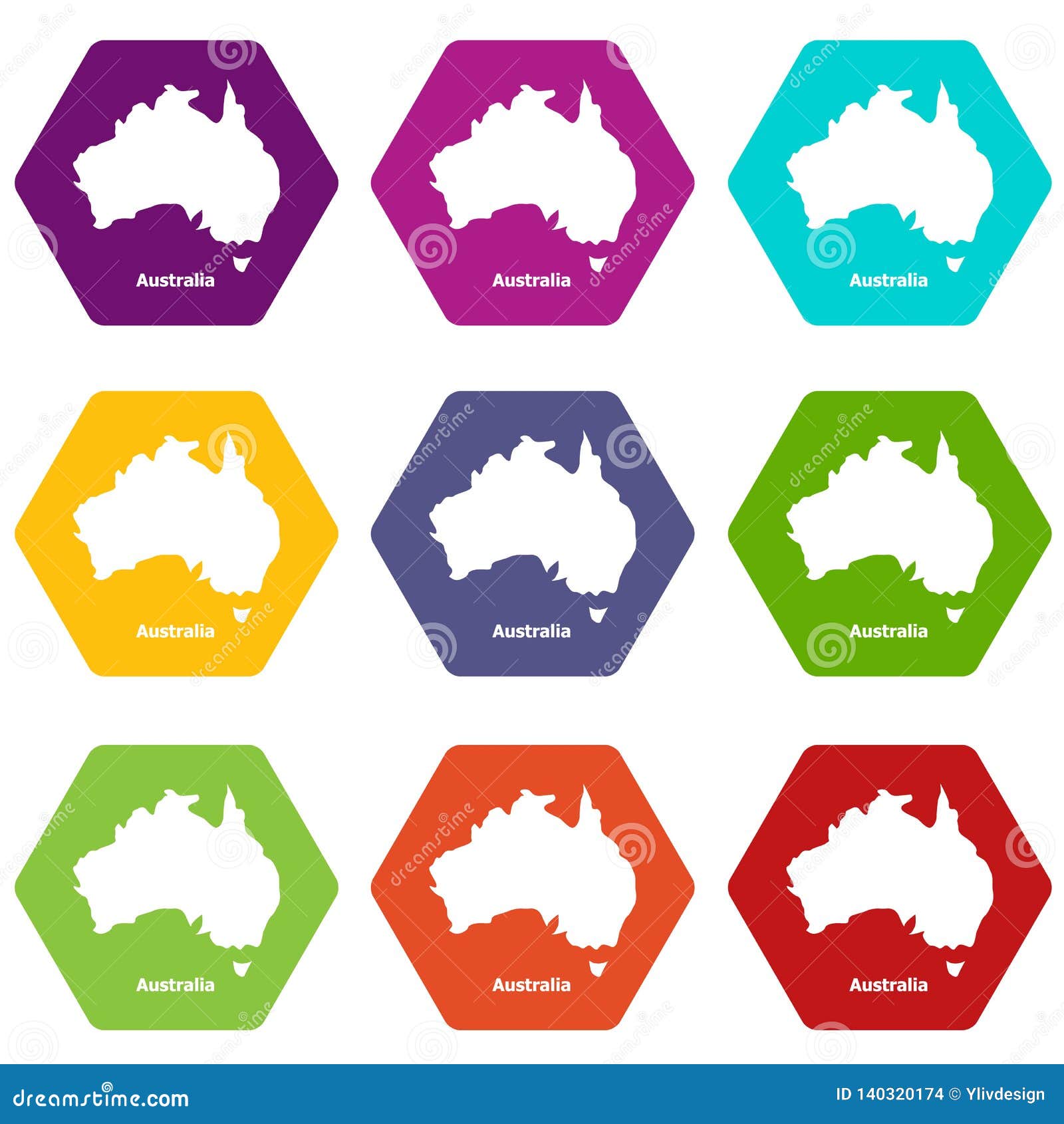 Australia Map Icons Set 9 Vector Stock Vector - Illustration of travel ...