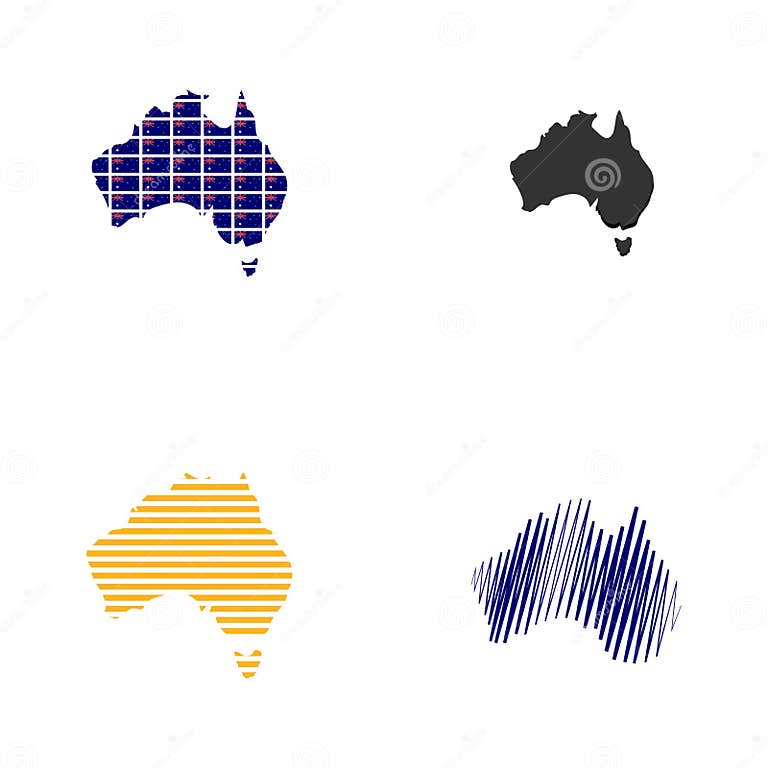 Australia Map Logo Illustration Design Stock Illustration ...