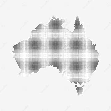 Australia Map Made from Dot Pattern, Halftone Australia Map Stock ...