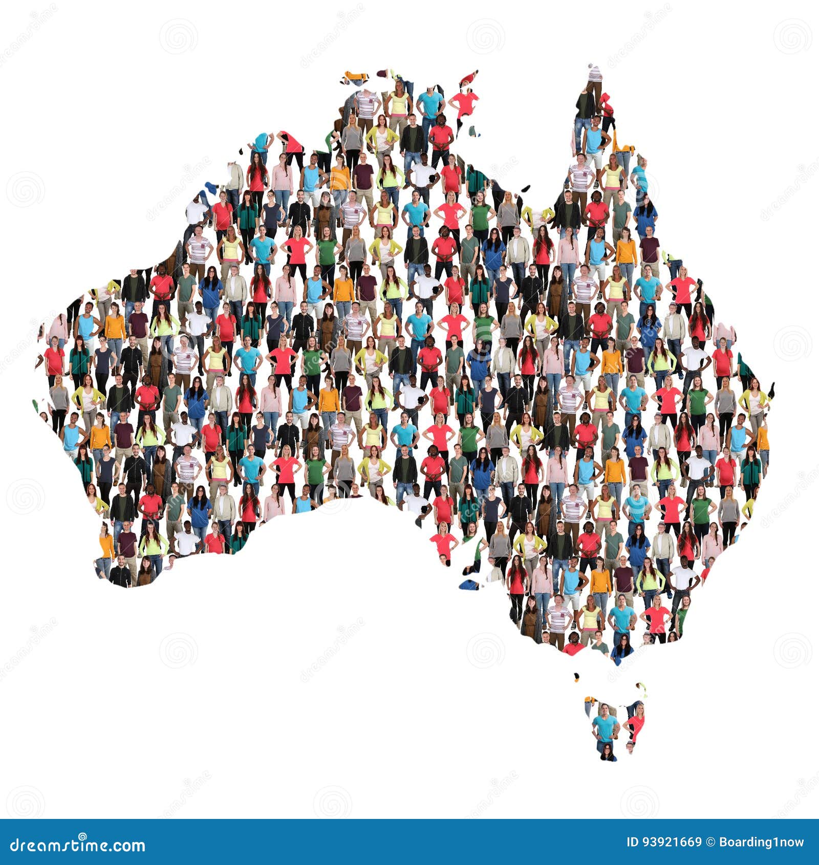 Australia Map Multicultural Group of People Integration Immigration ...