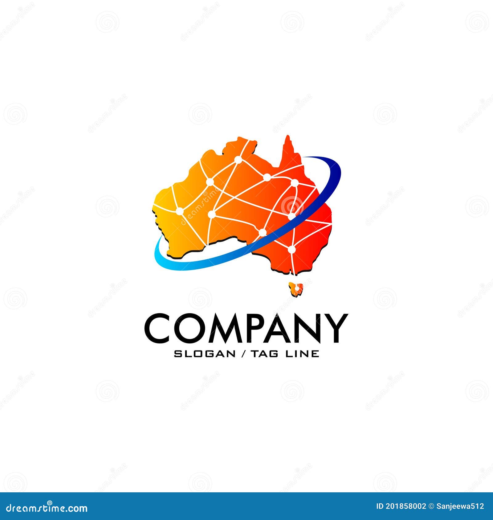 Australia Map Networking Logo Vector Stock Vector - Illustration of ...