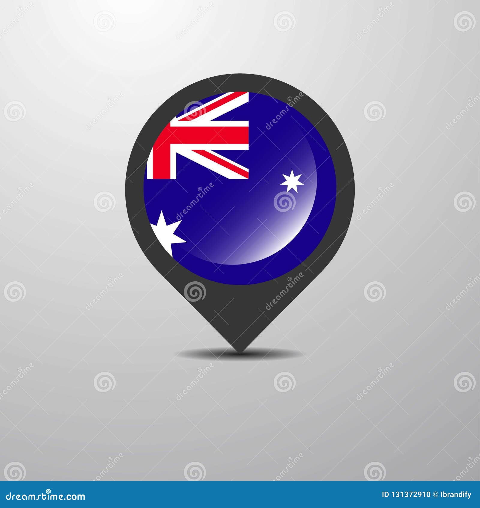 Australia Map Pin stock vector. Illustration of pointer - 131372910