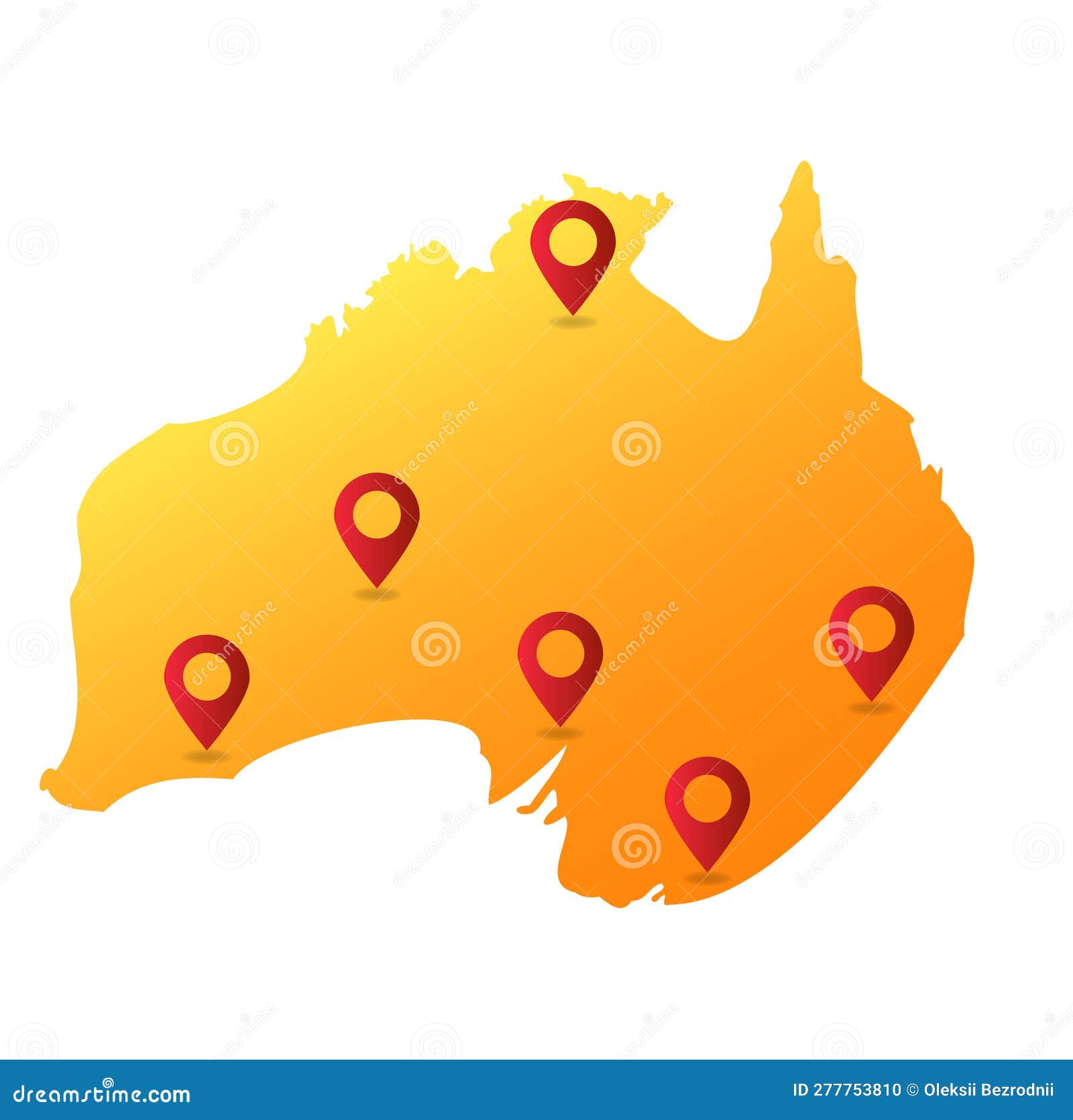 Australia Map Pin Location Vector Stock Illustration - Illustration of ...