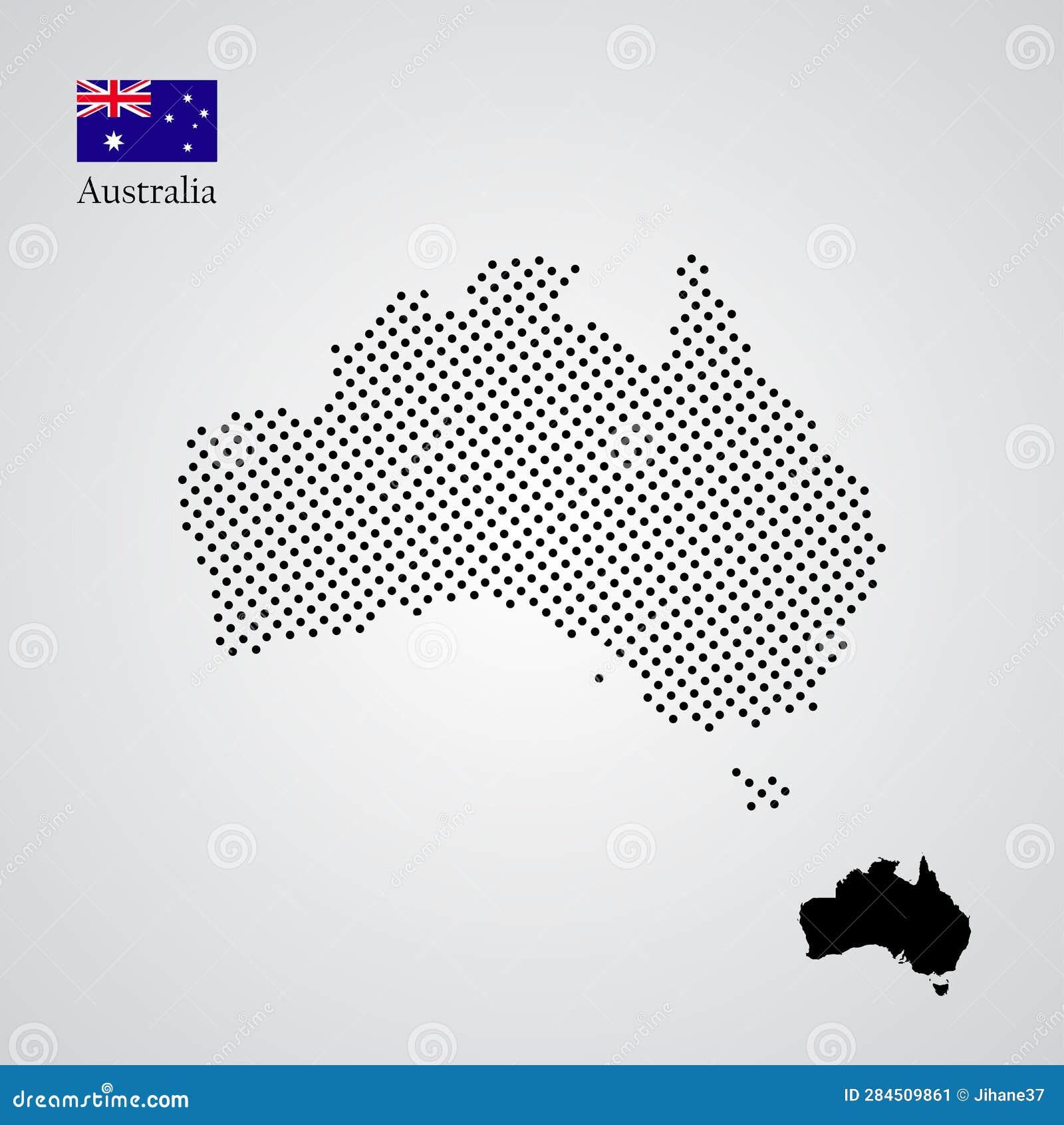 Australia Map Silhouette Halftone Style Stock Illustration ...