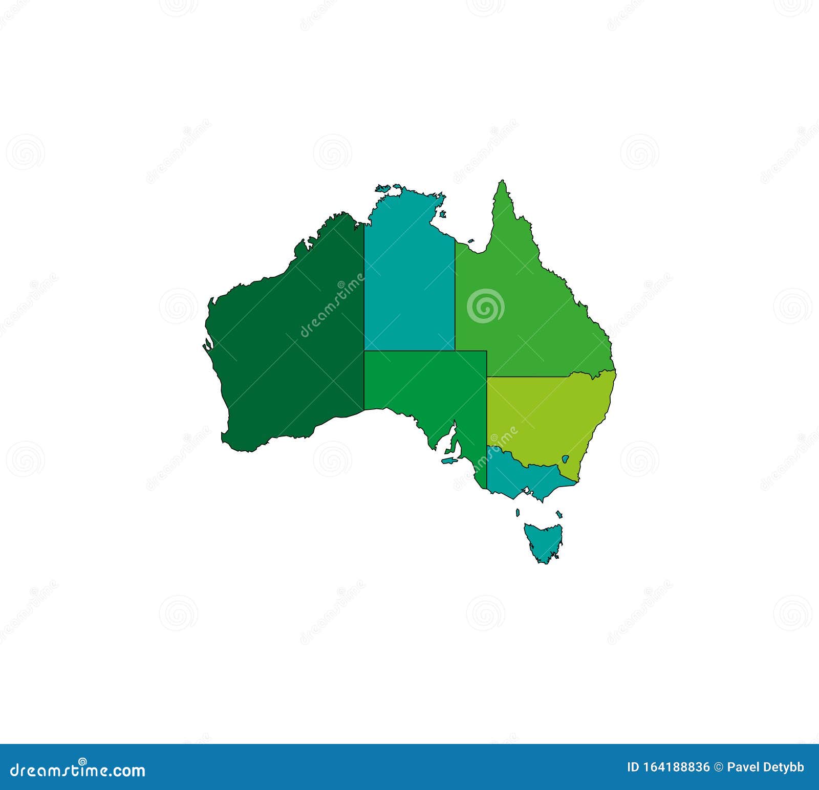 Australia Map, States Border Map. Vector Illustration Stock ...