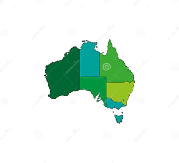 Australia Map, States Border Map. Vector Illustration Stock ...