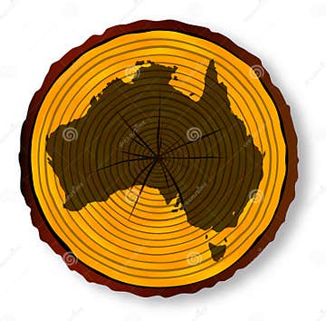 Australia Map on Timber Section Stock Vector - Illustration of grain ...