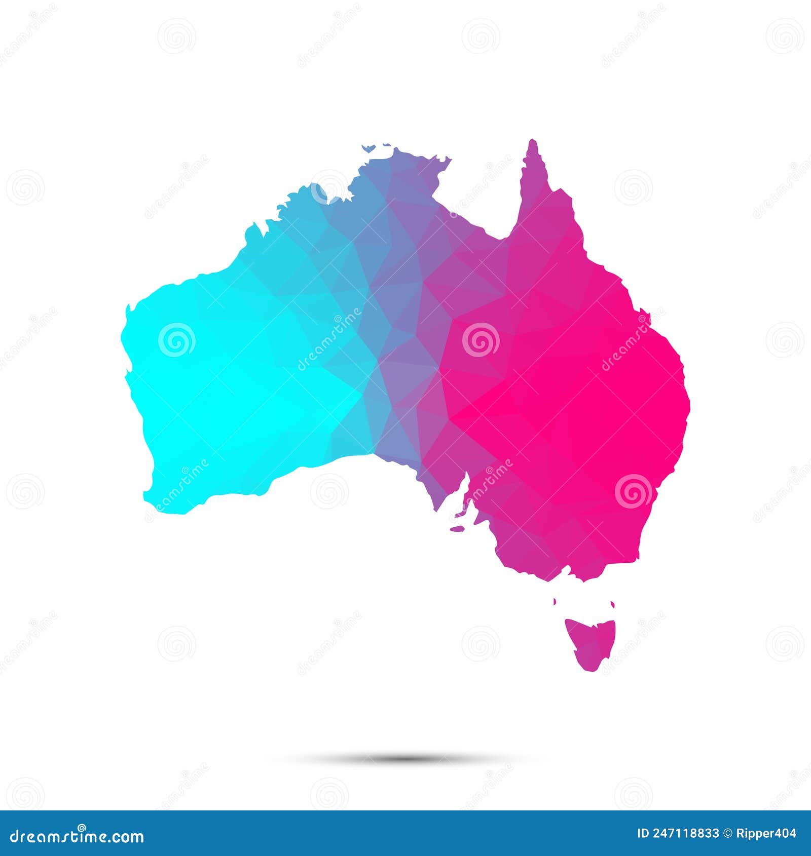 Australia Map Triangle Low Poly Geometric Polygonal Abstract Style ...