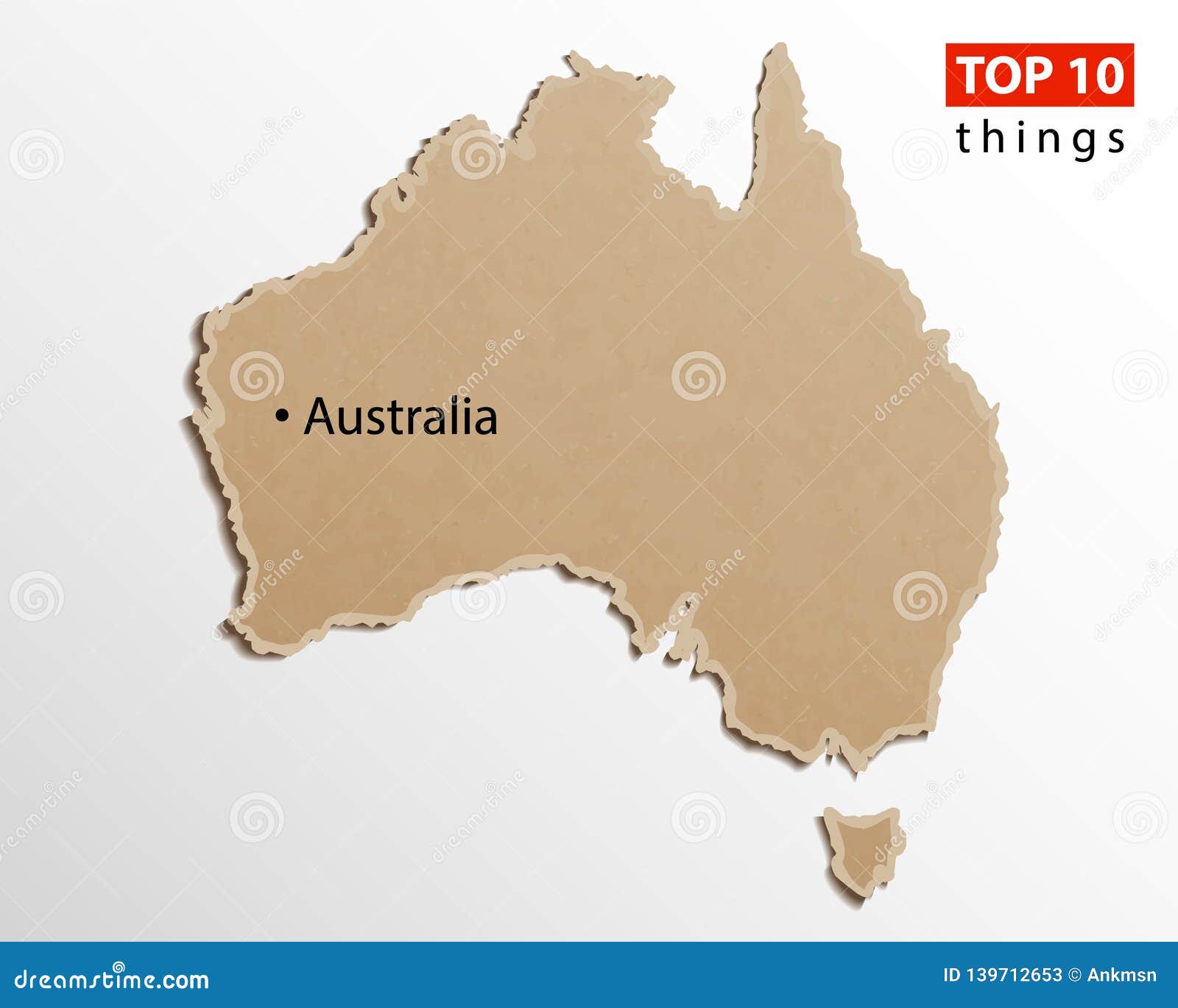 Australia Map Vector. Australian Maps Craft Paper Texture. Empty ...
