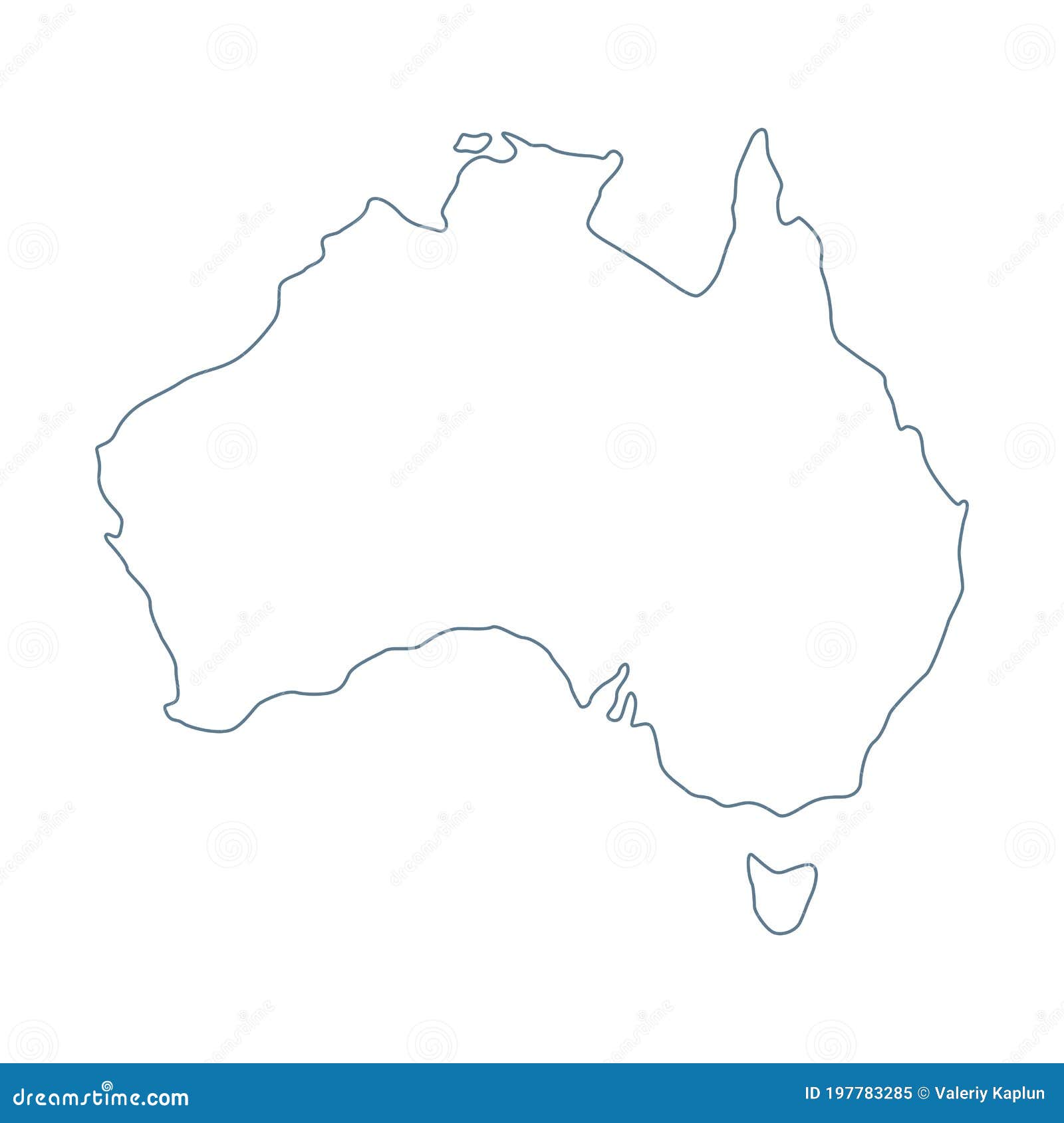 Australia Map - Vector Contour Illustration Stock Illustration ...