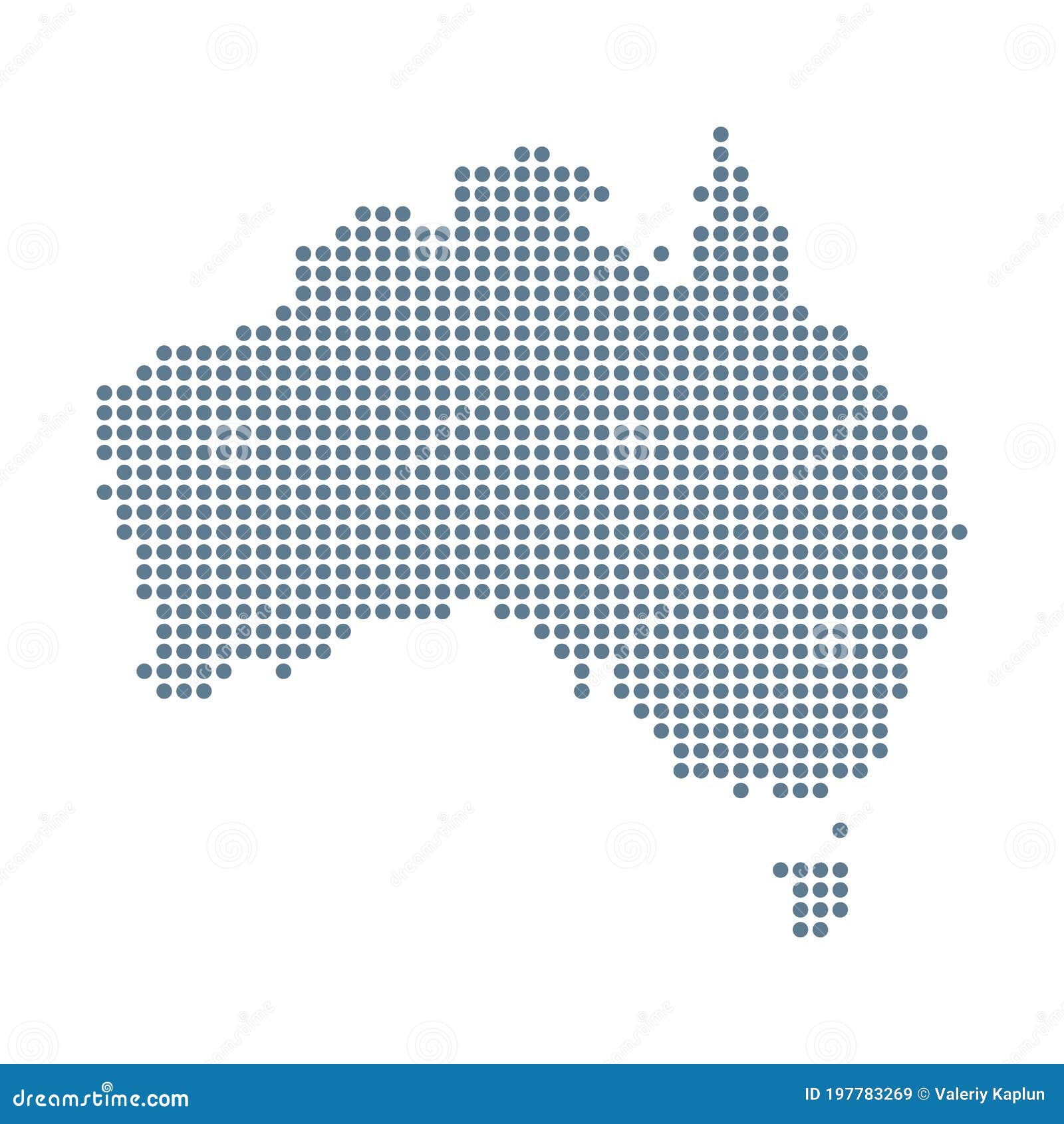 Pixel Map Of Australia. Vector Dotted Map Of Australia Isolated On ...