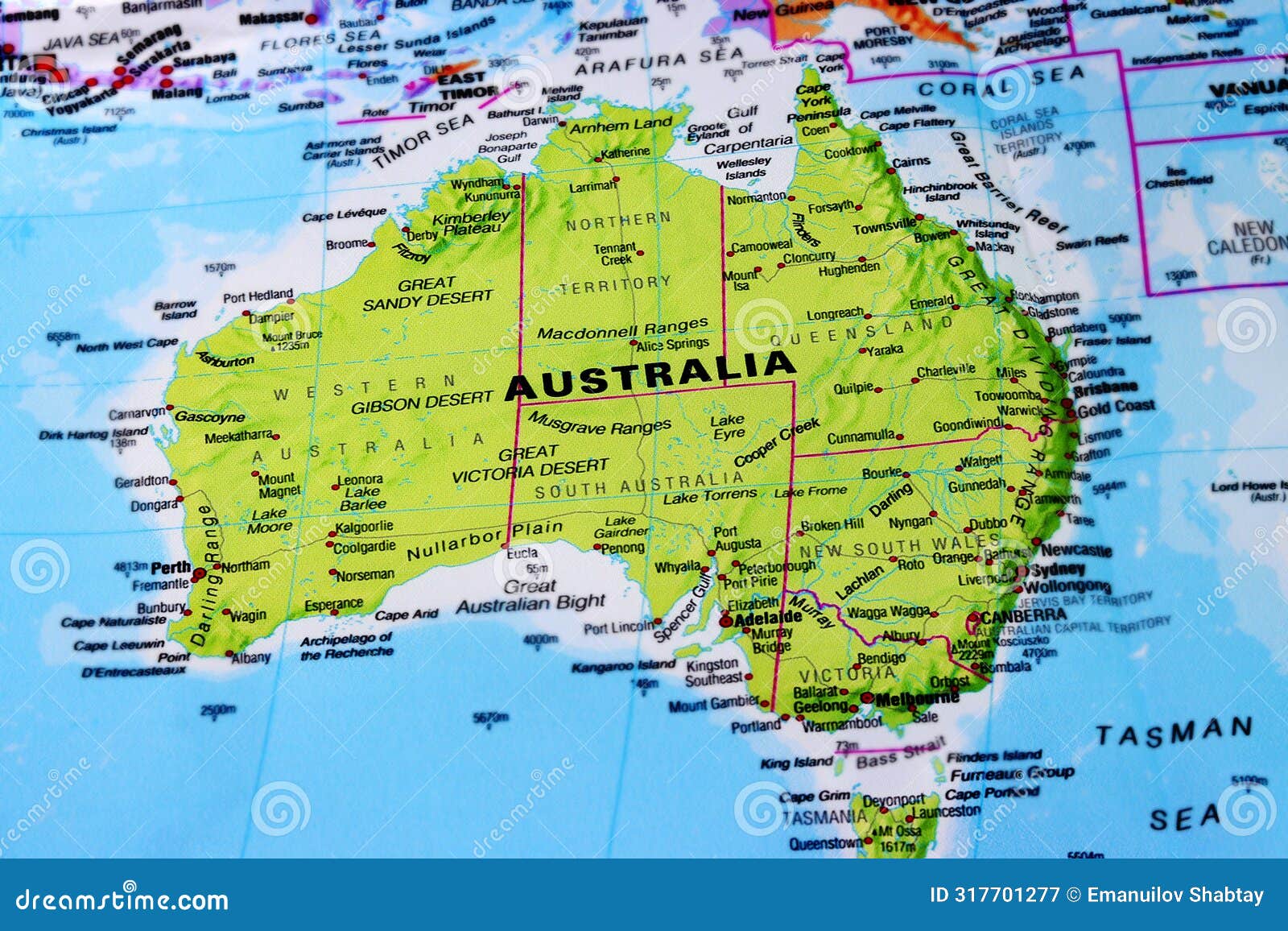 Australia Map. Australia on the World Map with Australian Cities Stock Image - Image of ...