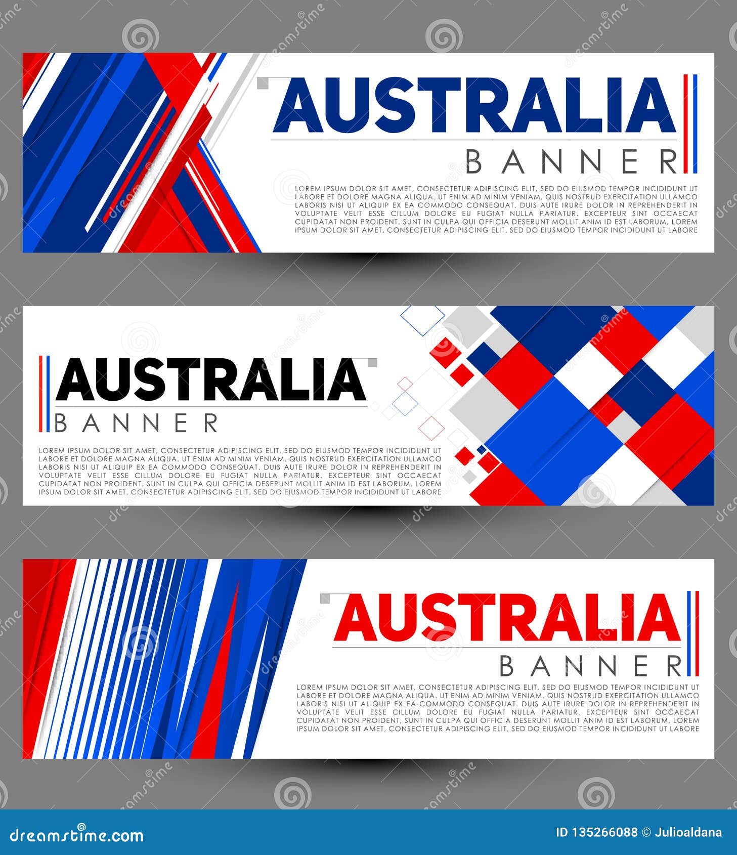 Australia Modern Banner Template Vector Set Design Stock Vector ...