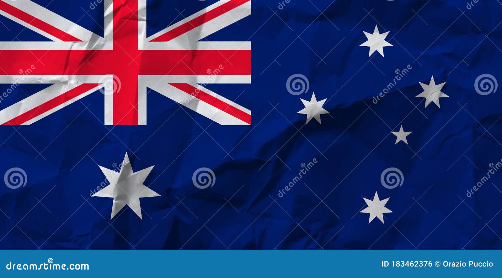 Australia National Flag on Crumpled Paper Stock Photo - Image of ...