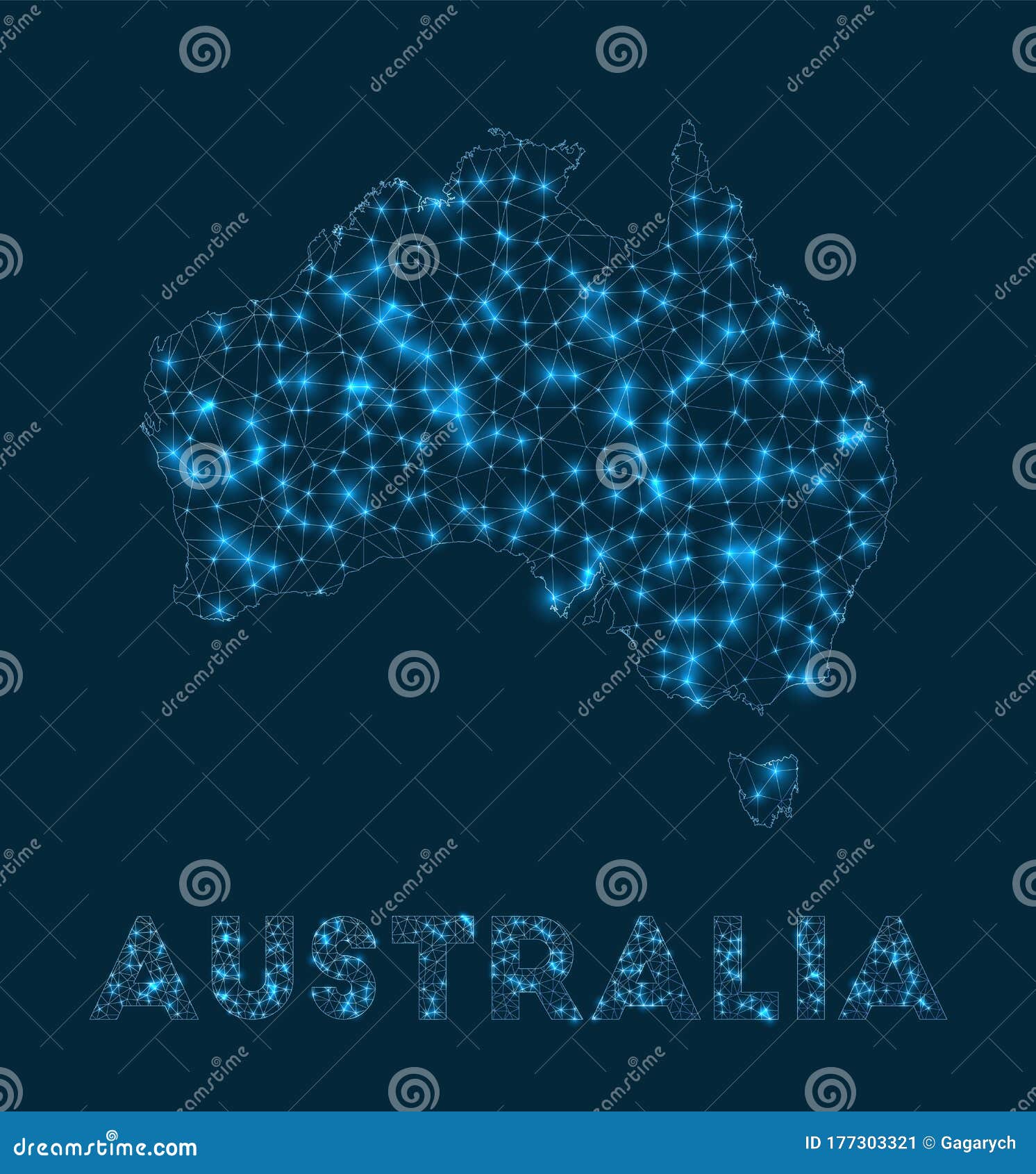 Australia network map. stock vector. Illustration of australia - 177303321
