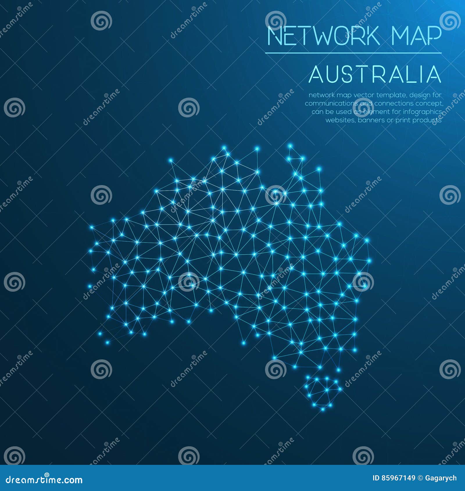 Australia network map. stock vector. Illustration of infographics ...