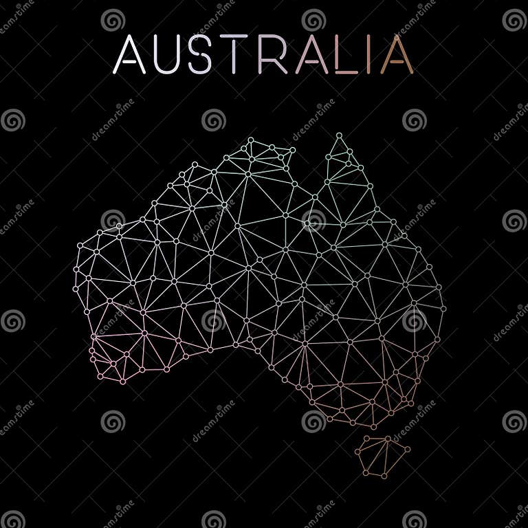 Australia network map. stock vector. Illustration of community - 107267522