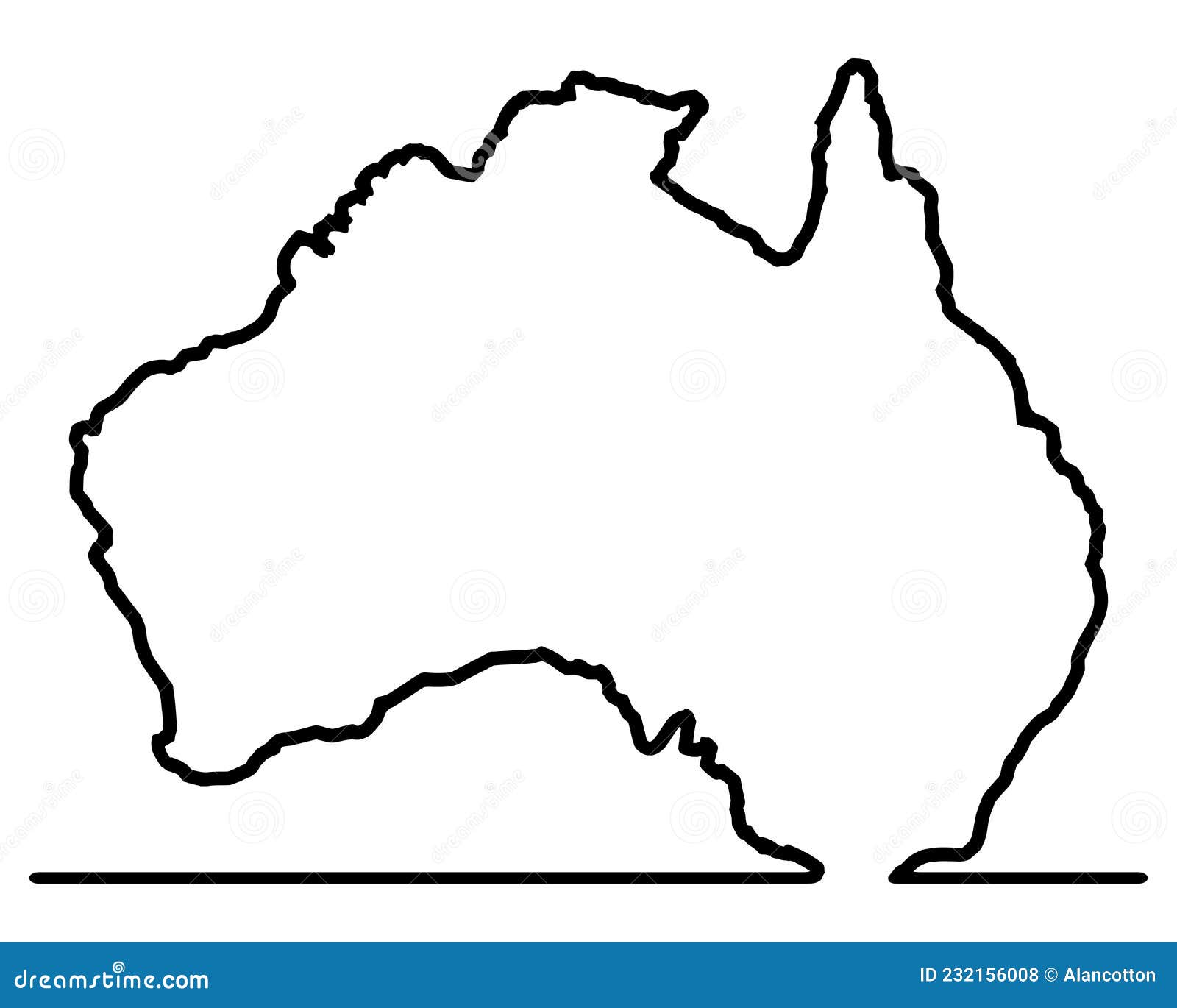Australia Outline Line Drawing Stock Vector - Illustration of graphic ...