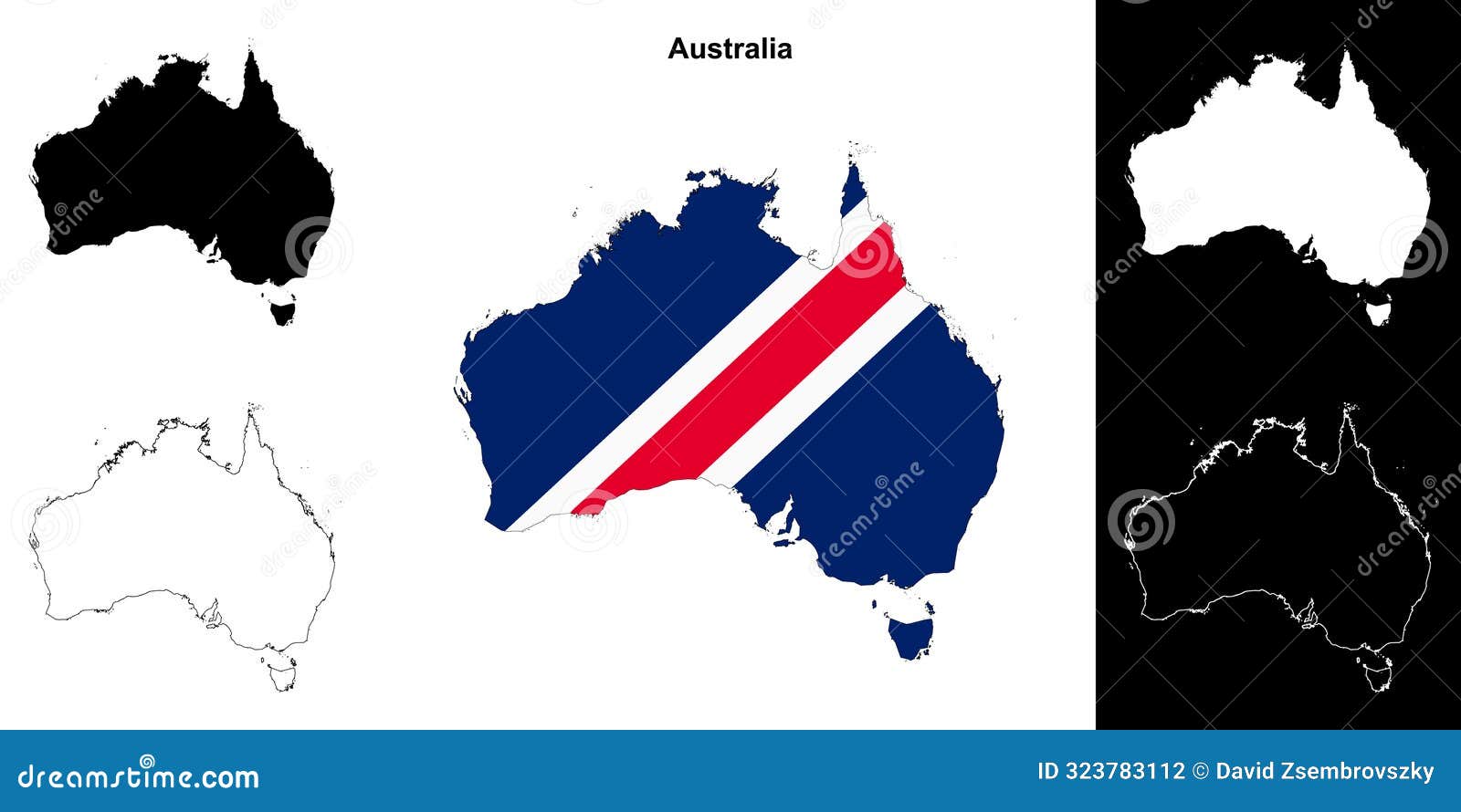 Australia outline map stock vector. Illustration of area - 323783112
