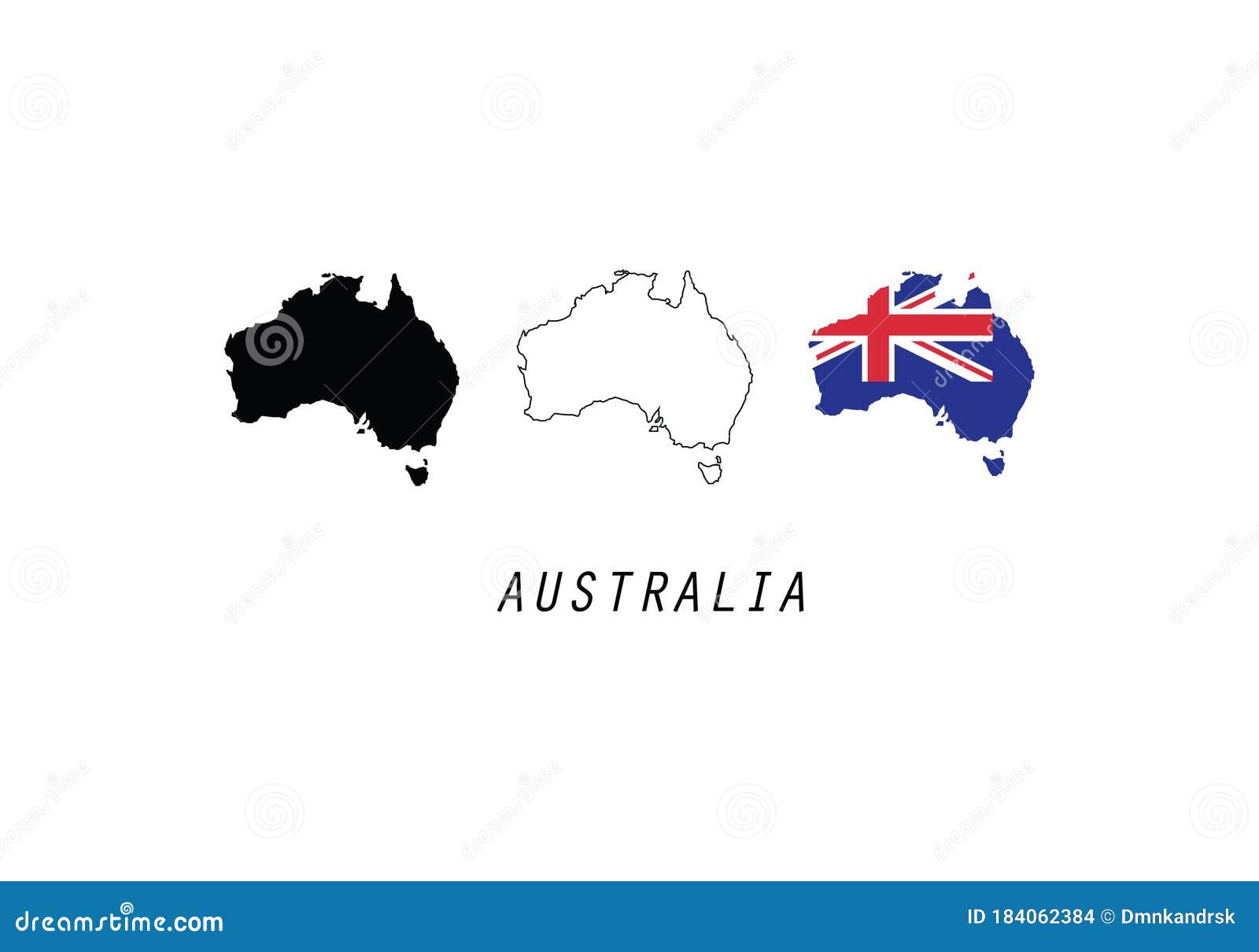 Australia Outline Map National Borders Country Shape Stock Vector ...