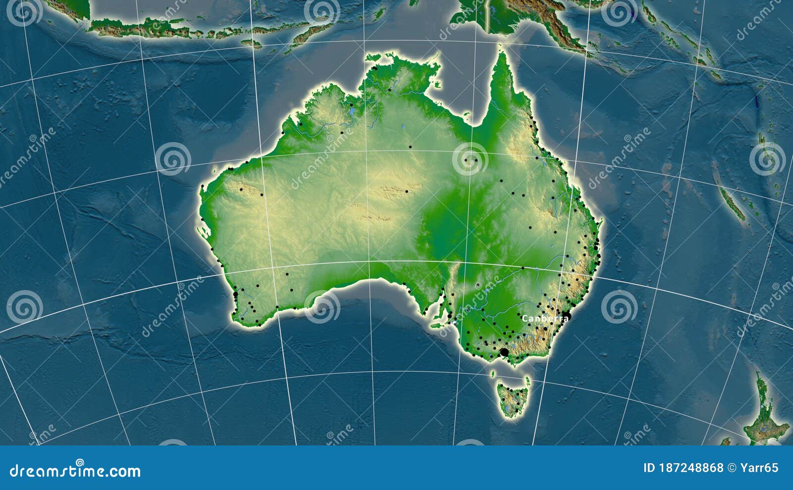 Australia - Physical. Composition, Borders Stock Illustration ...