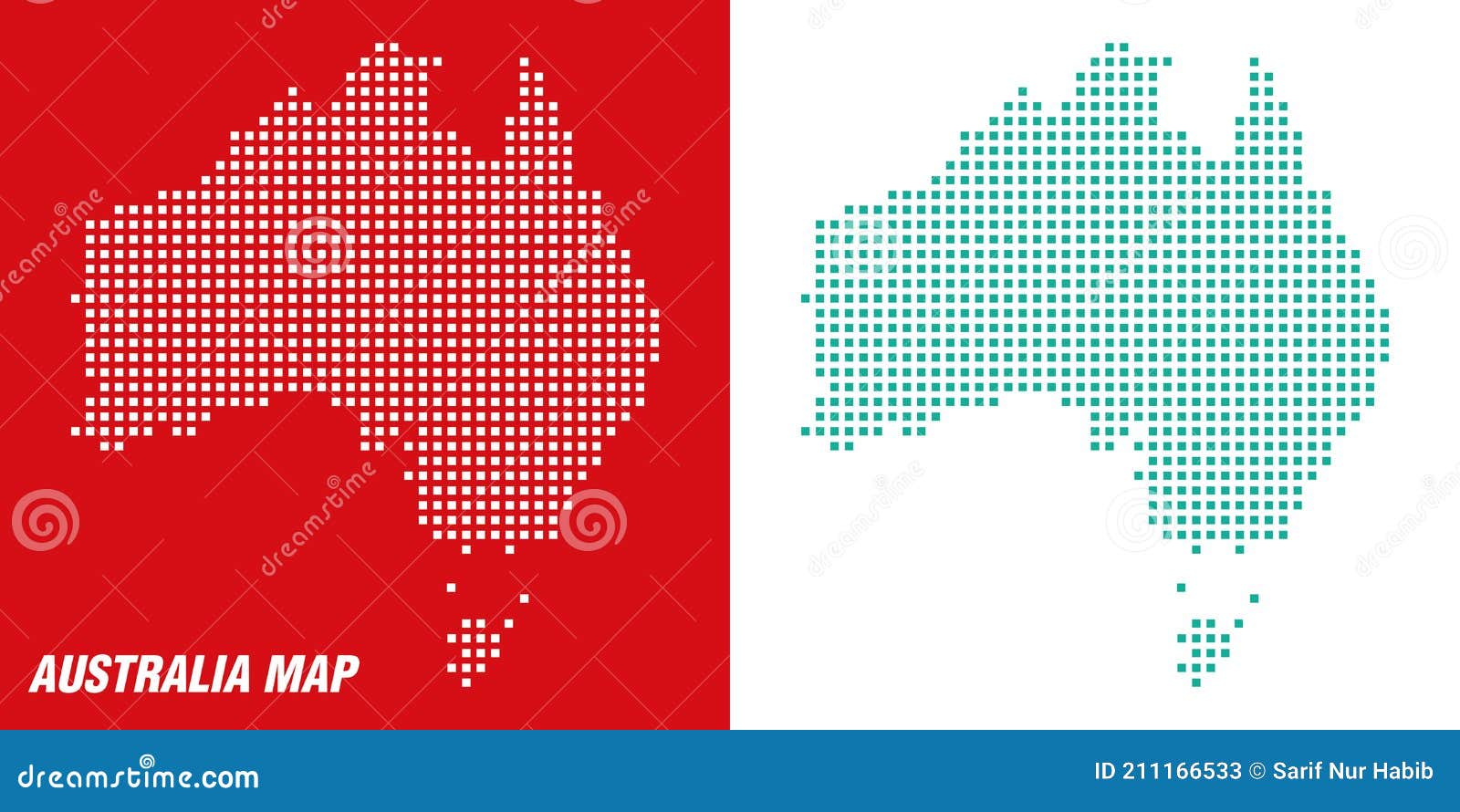 Pixel Map Of Australia. Vector Dotted Map Of Australia Isolated On ...