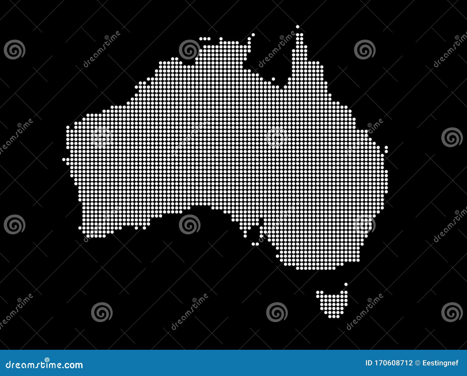 Australia Pixel Map. Vector Illustration Stock Vector - Illustration of ...
