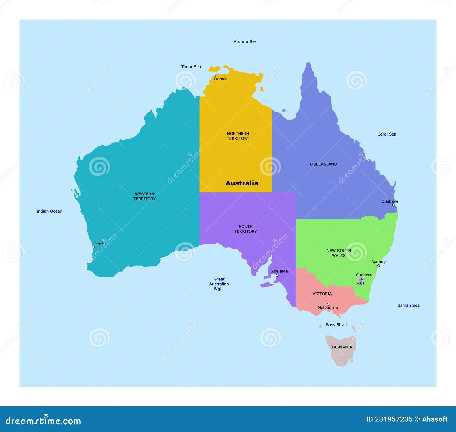 Australia Political Map Vector Illustration Stock Vector - Illustration ... Australia Political Map Vector Illustration Stock Vector - Illustration ...