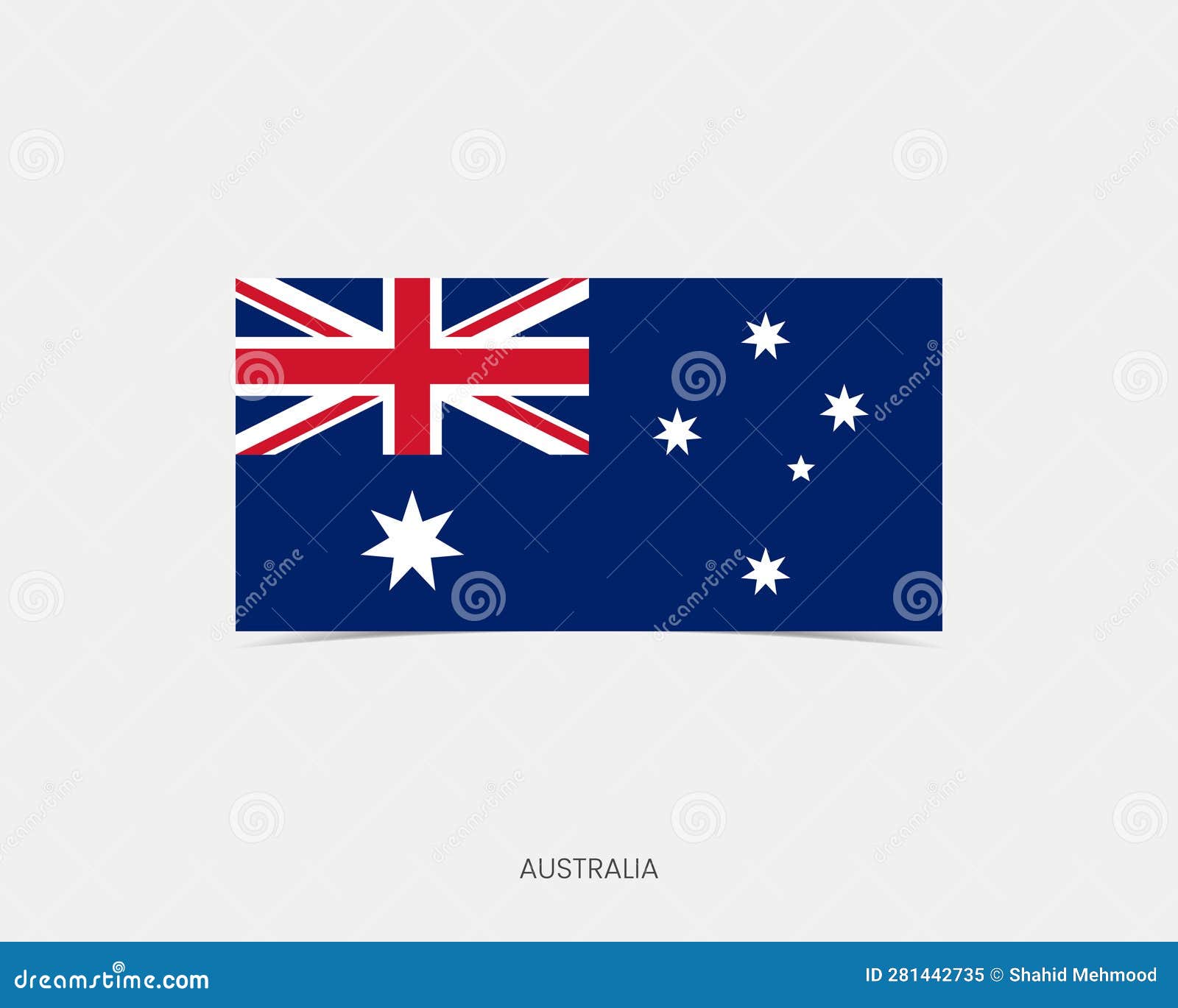 Australia Rectangle Flag Icon with Shadow Stock Vector - Illustration ...