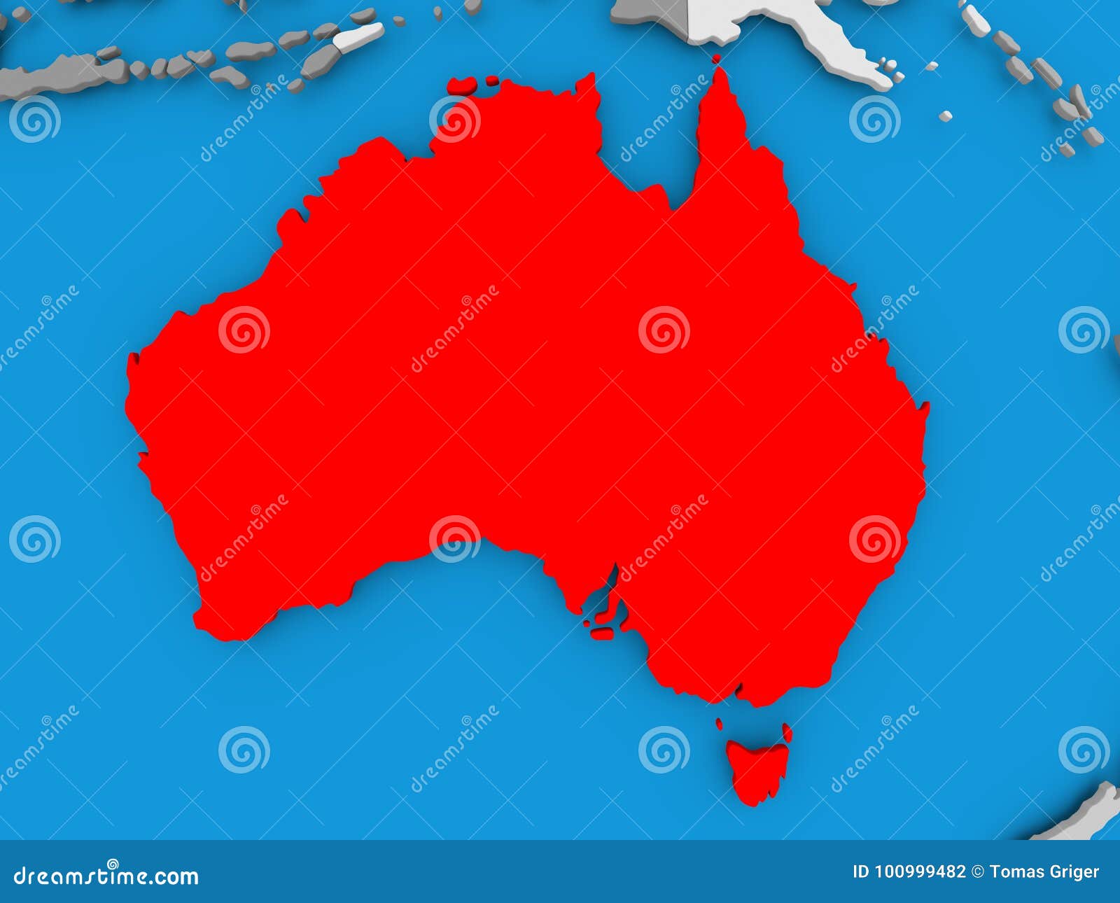 Map of Australia stock illustration. Illustration of render - 100999482