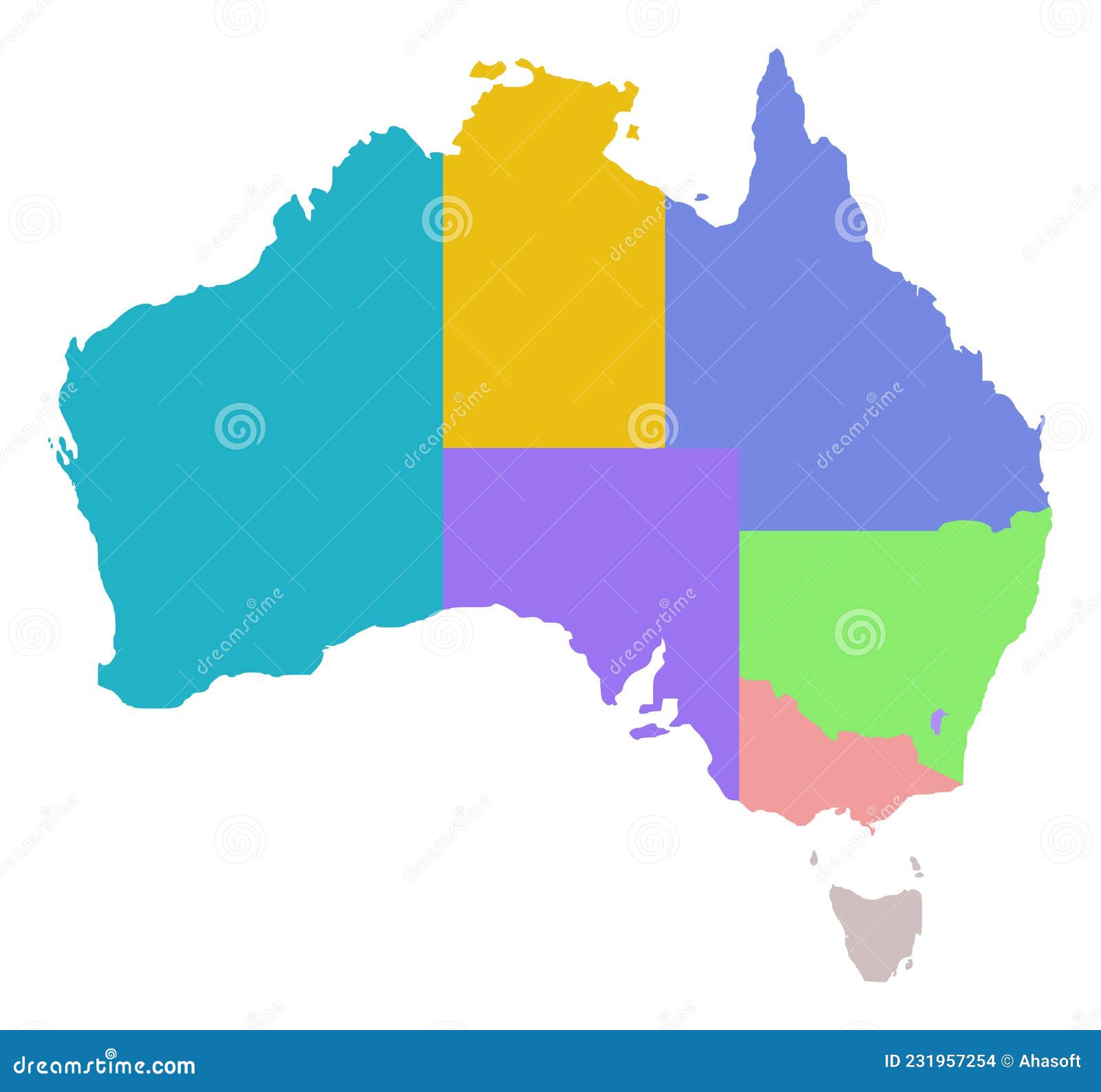 Australia Region Map Vector Illustration Stock Vector - Illustration of ...