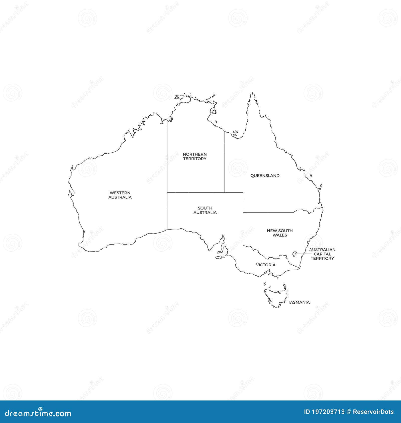 Australia Regions Map stock vector. Illustration of melbourne - 197203713
